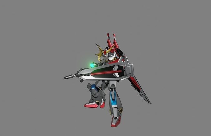 Attacker Gundam 17 3D model animated rigged | CGTrader