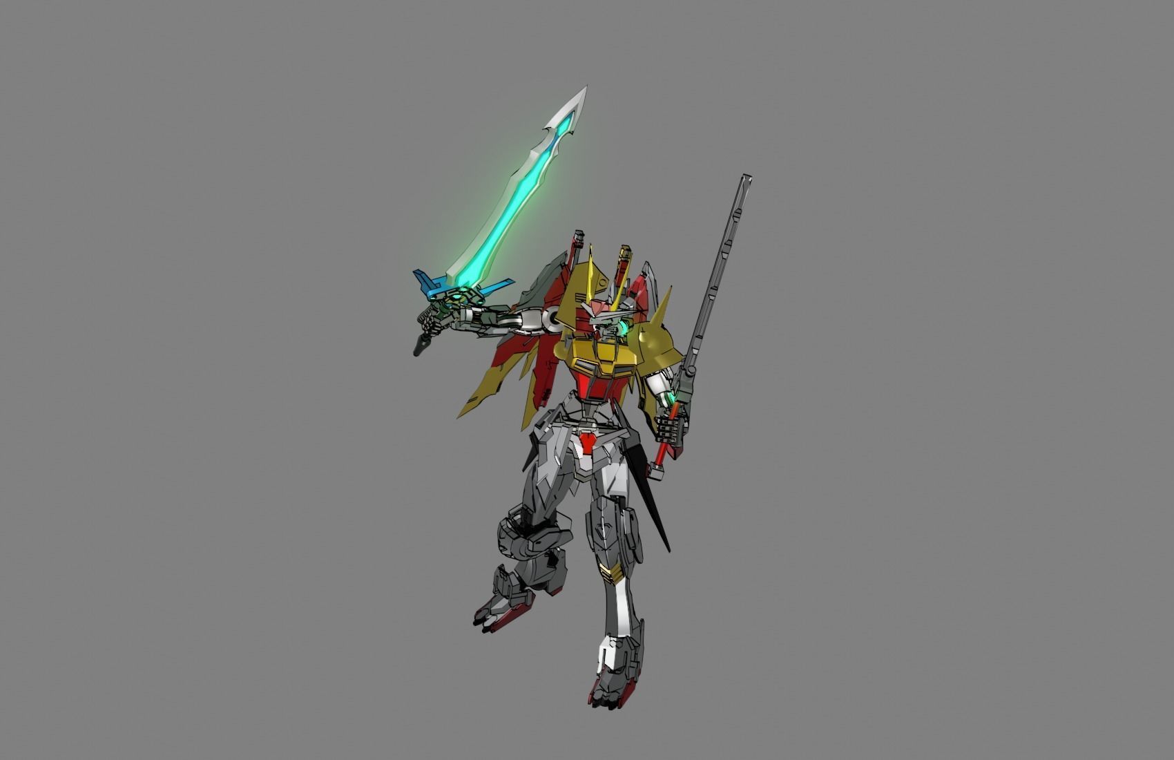 Attacker Gundam 22 A 3D model animated rigged | CGTrader