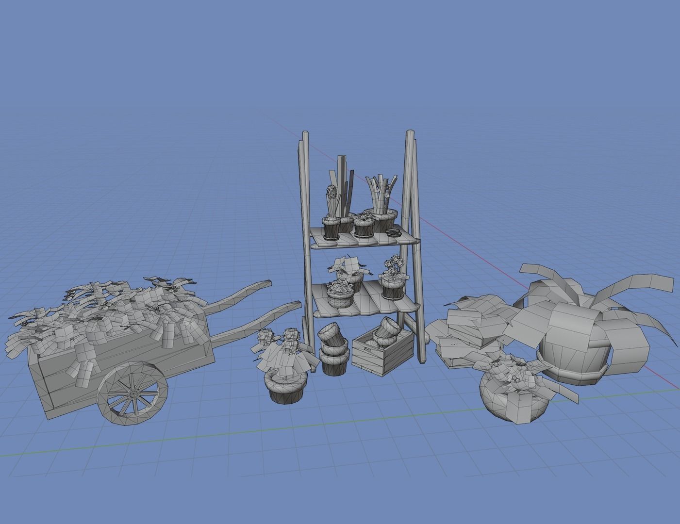 3D model Stylized flower pots asset VR / AR / low-poly | CGTrader