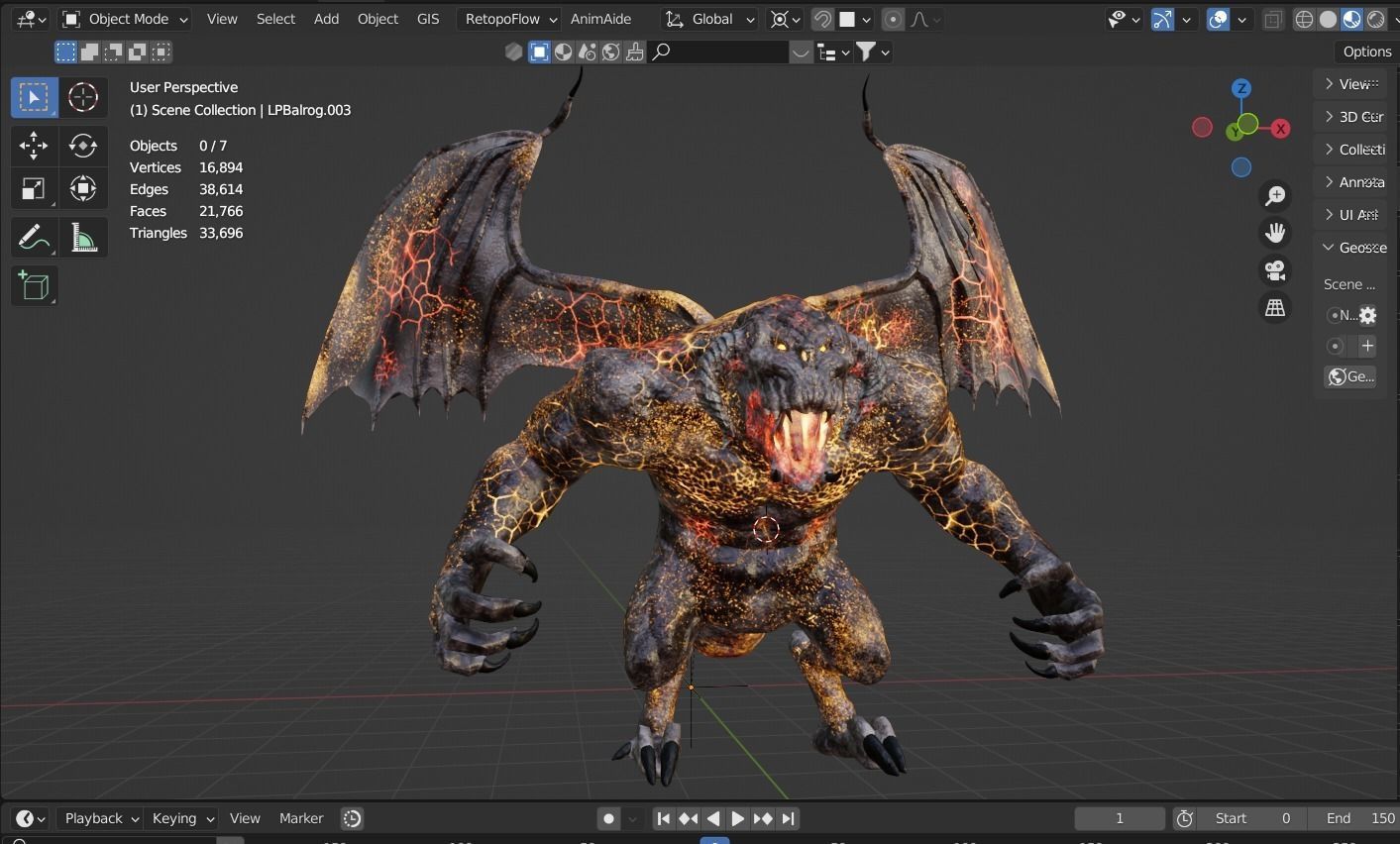 3D model Balrog- recreated 3D Model VR / AR / low-poly | CGTrader