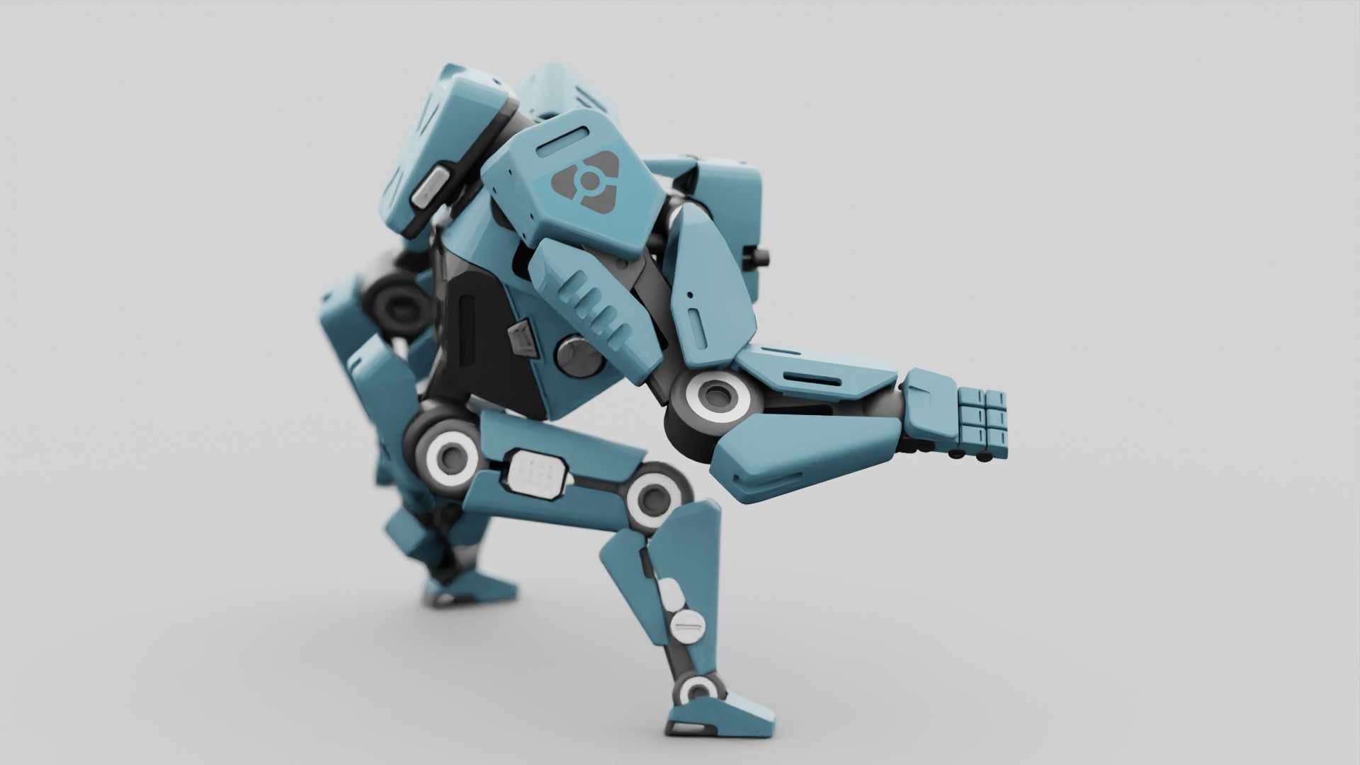 CYBER DROID RIGGED 3D model rigged | CGTrader