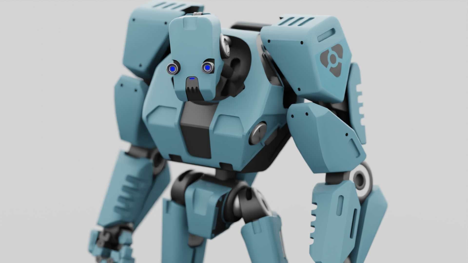 CYBER DROID RIGGED 3D model rigged | CGTrader