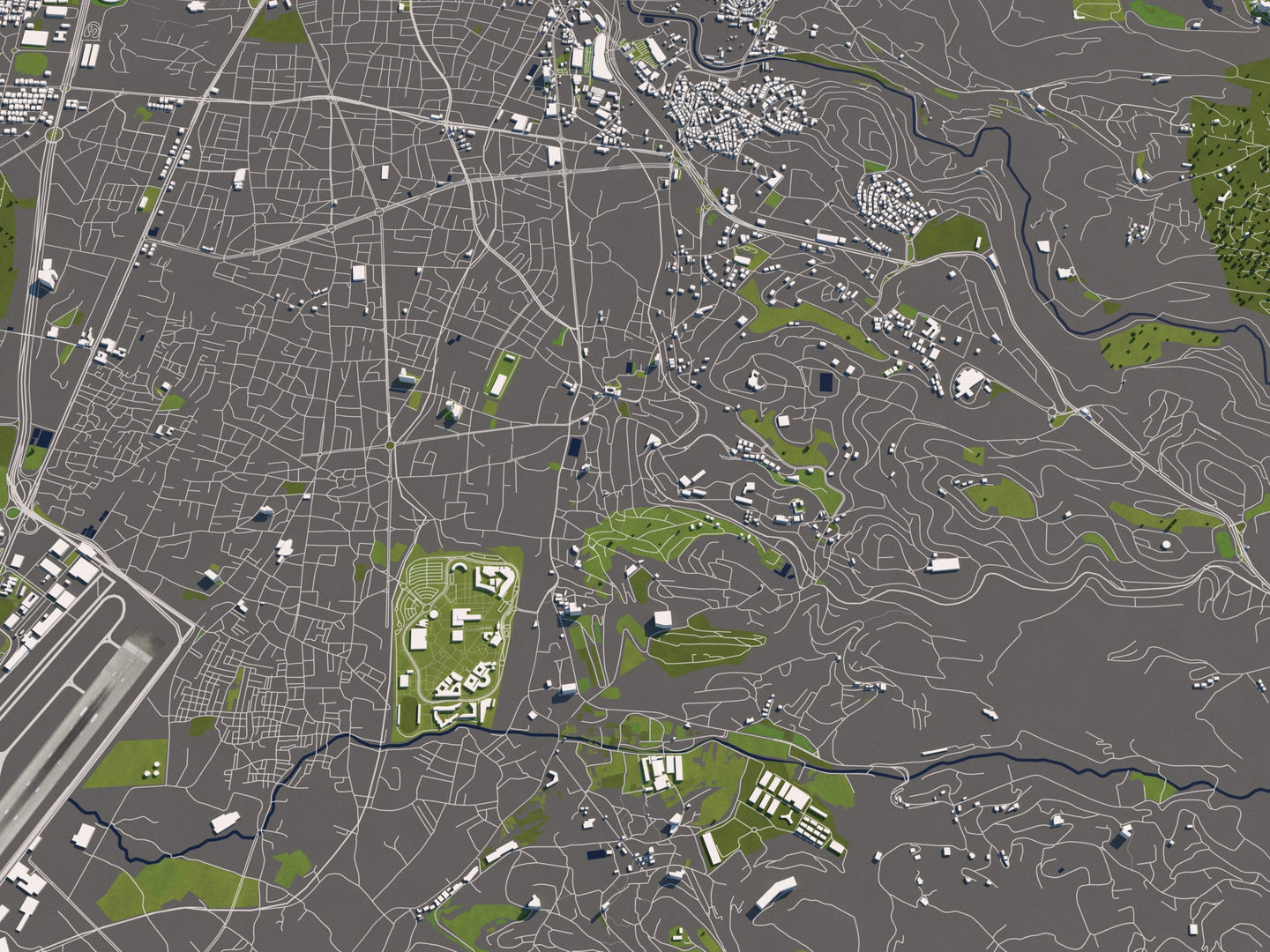 Beirut 50x50km City Map Model 3D model | CGTrader