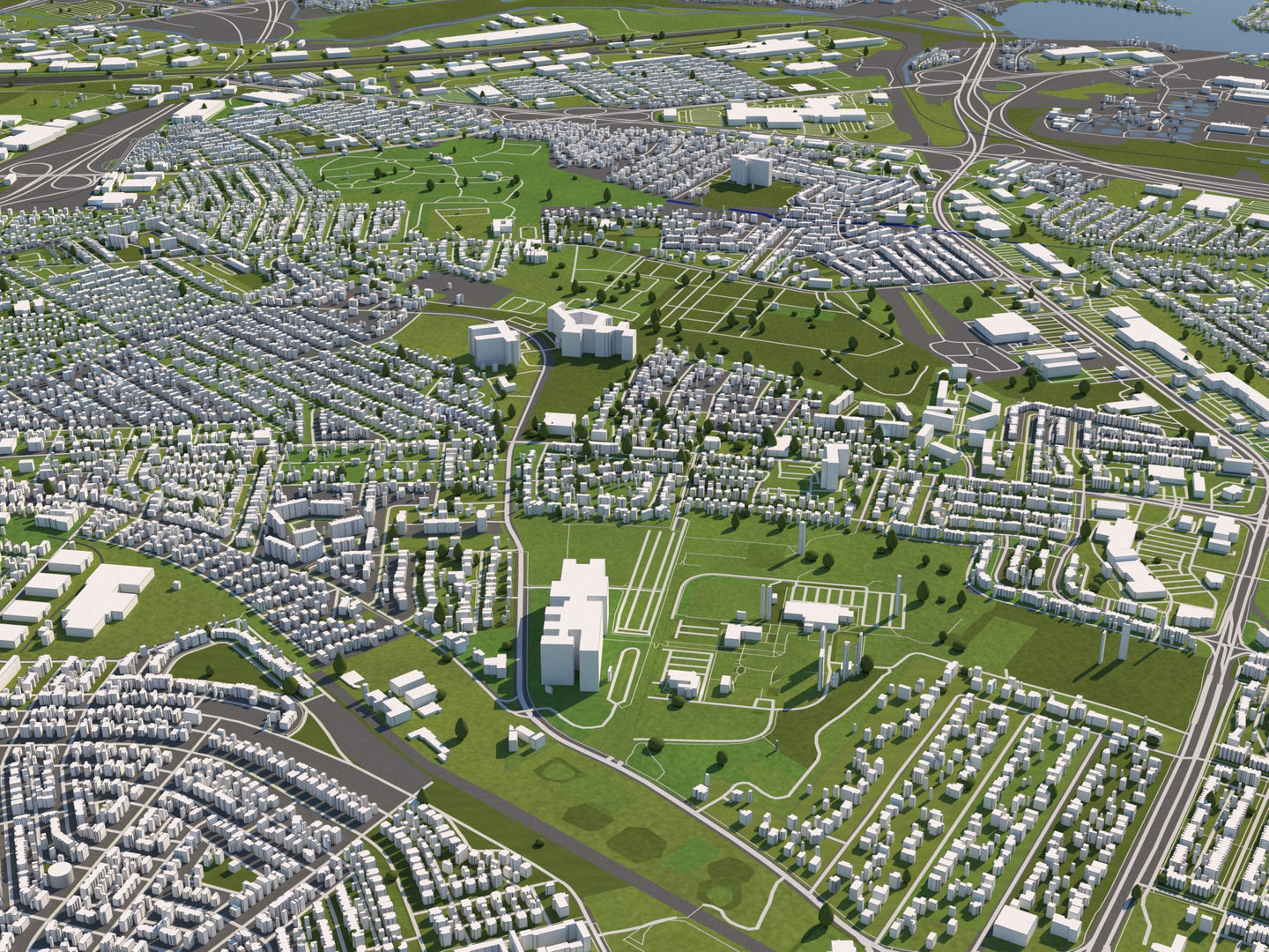 Baltimore 50x50km City Map Model 3D model | CGTrader