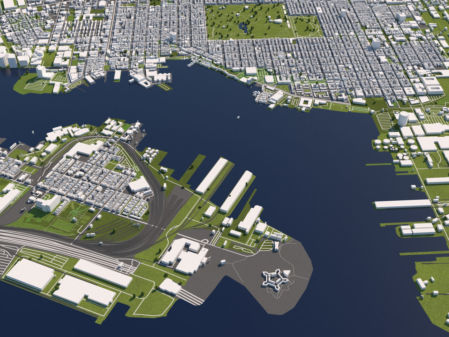 Baltimore 50x50km City Map Model 3D model | CGTrader