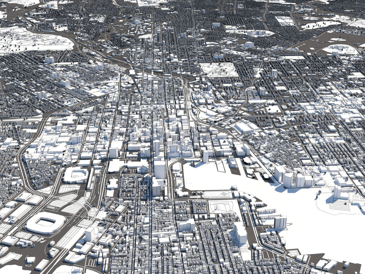Baltimore 50x50km City Map Model 3D model | CGTrader