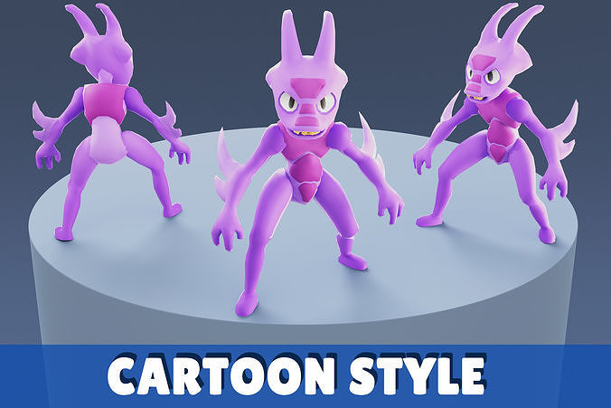 3D model Cartoon Characters - Big Fury Warrior VR / AR / low-poly ...