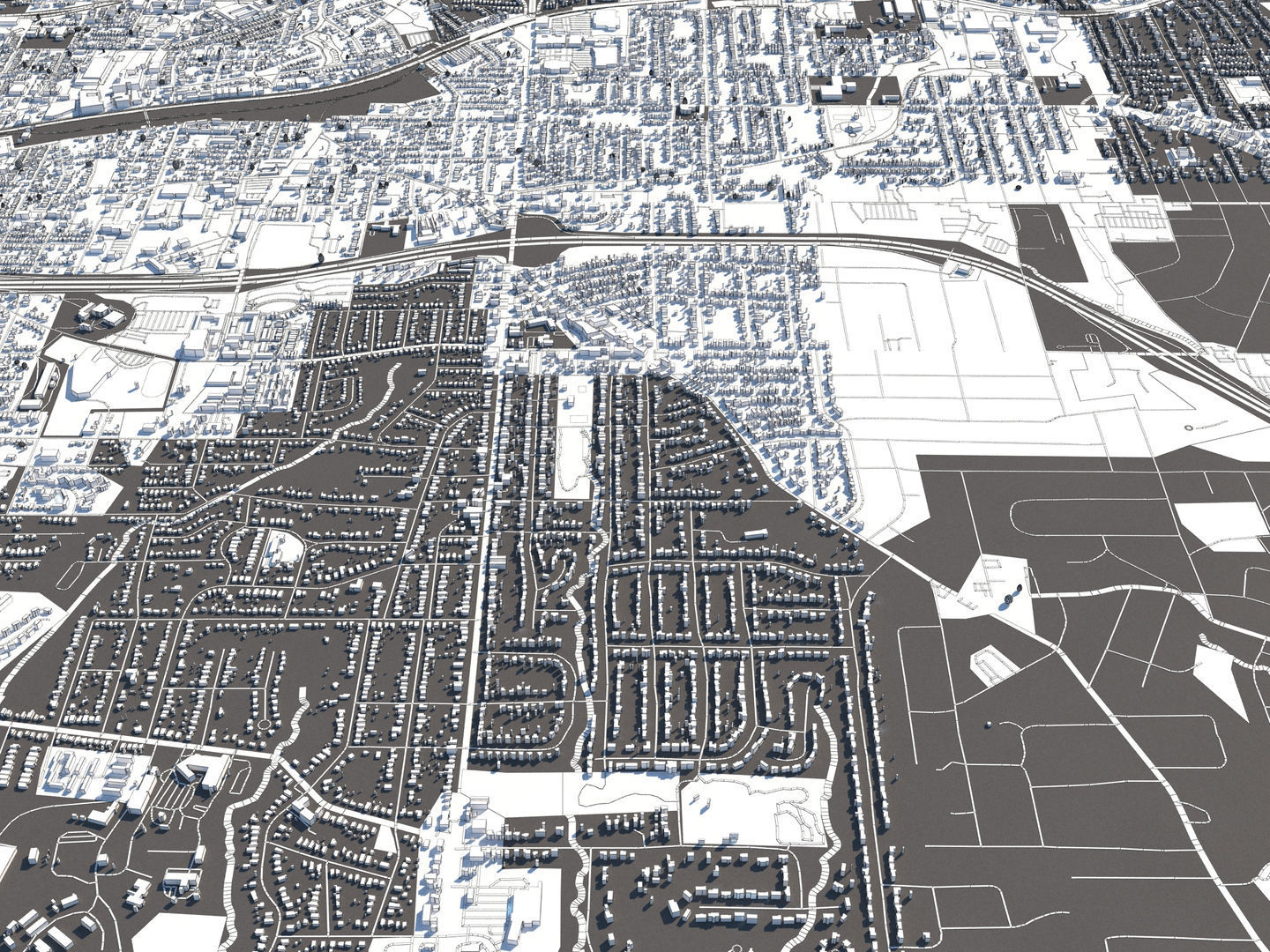 Atlanta 50x50km City Map Model 3D model | CGTrader