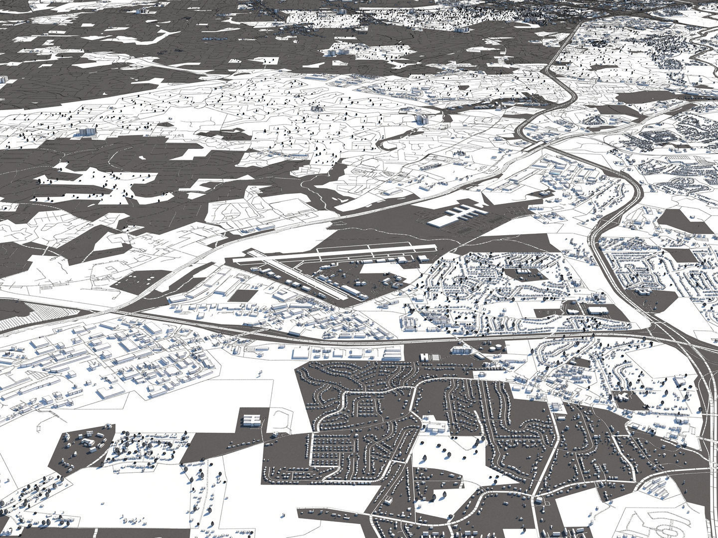 Atlanta 50x50km City Map Model 3D model | CGTrader