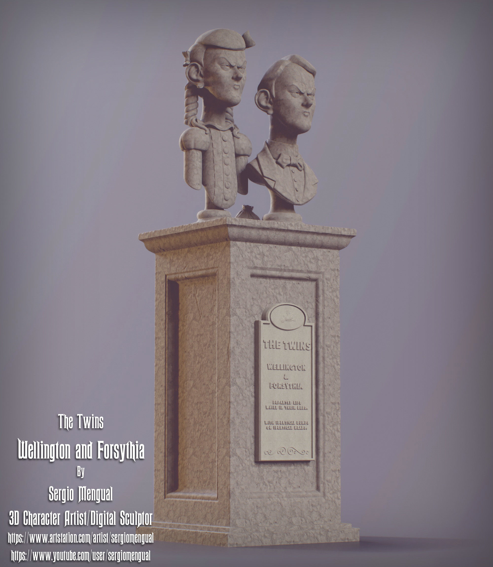 Haunted Mansion The Twins 3D Printable Busts 3D model 3D printable ...