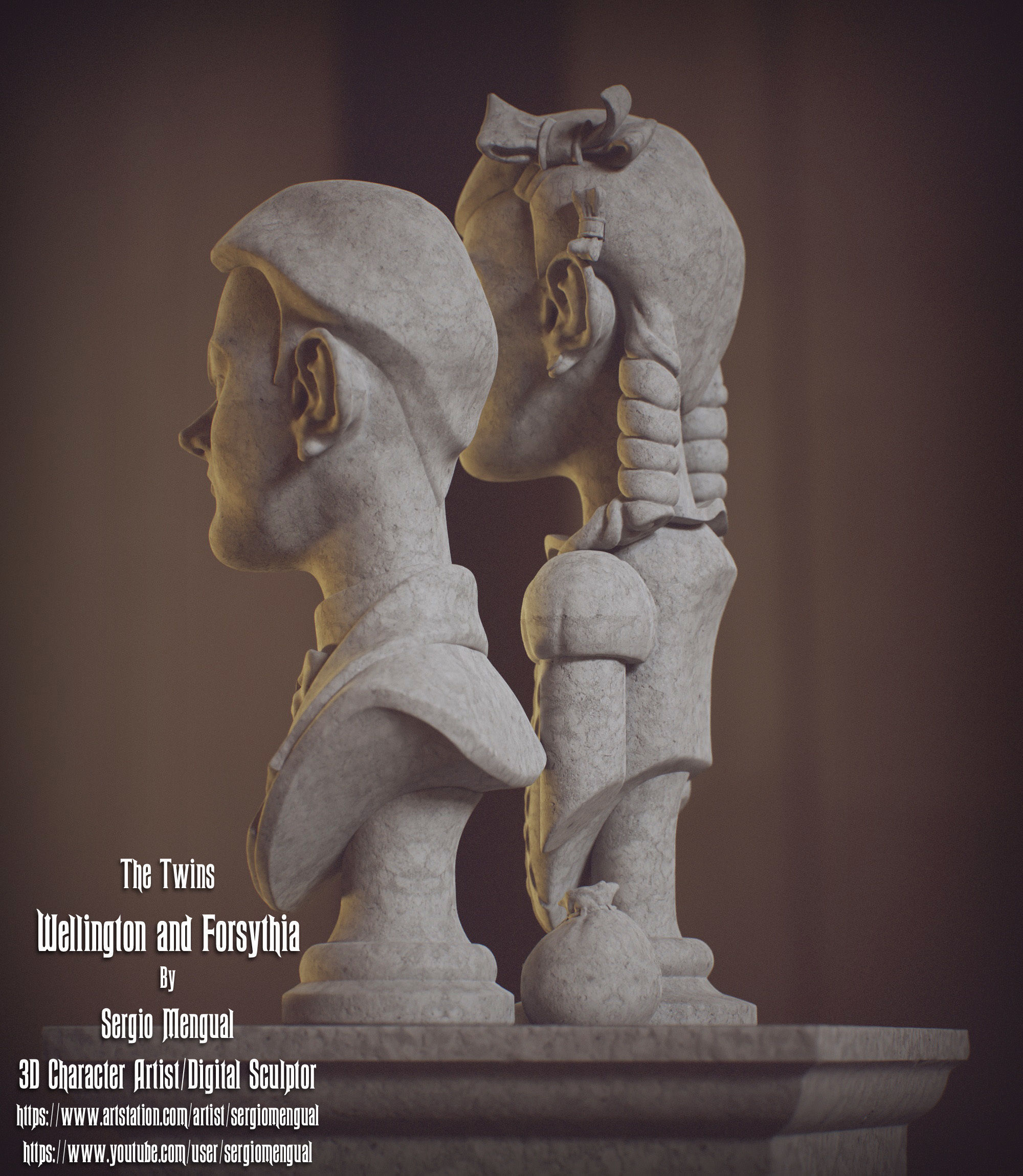 Haunted Mansion The Twins 3D Printable Busts 3D model 3D printable ...