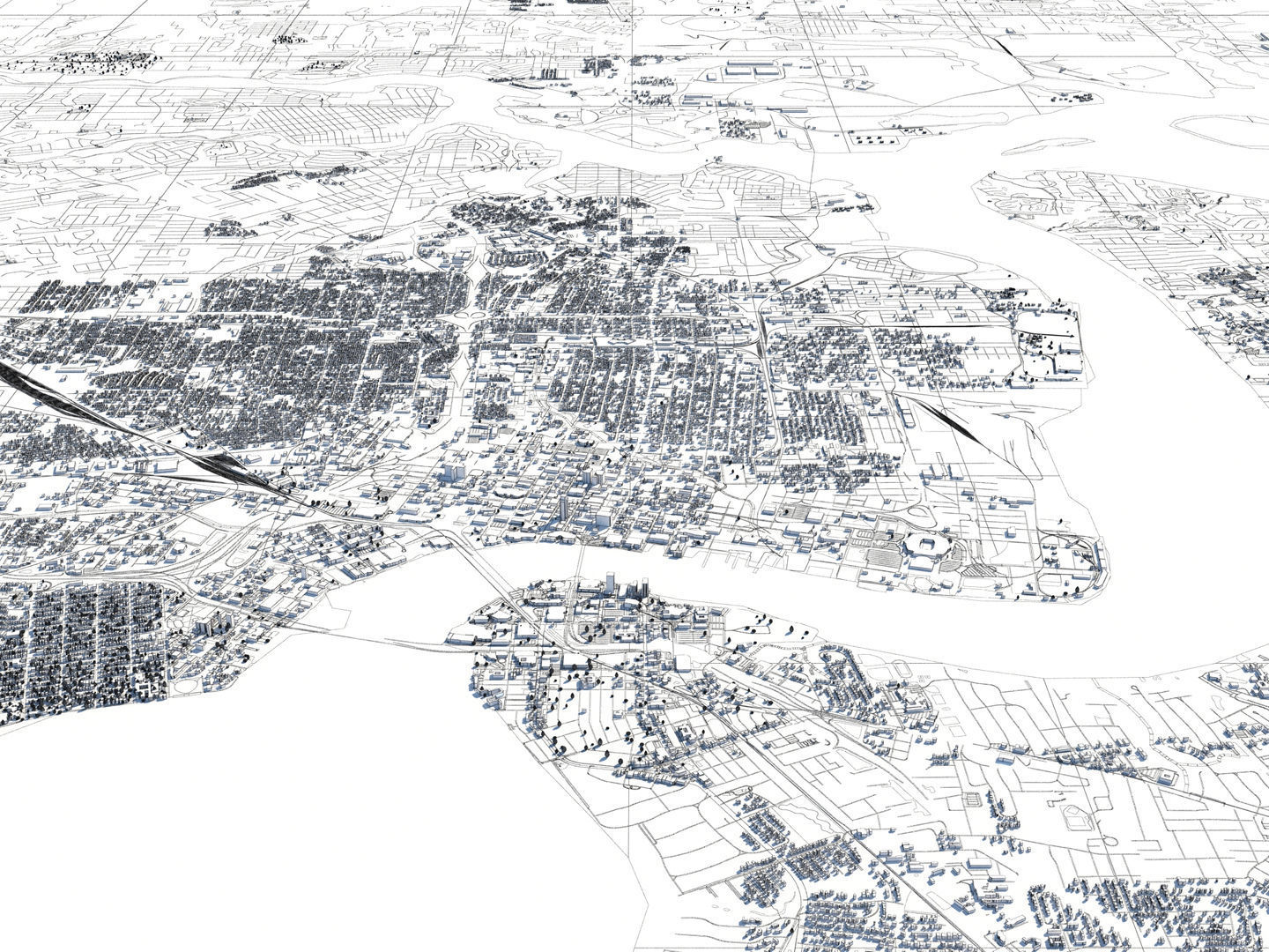 Jacksonville 50x50km City Map Model 3D model | CGTrader