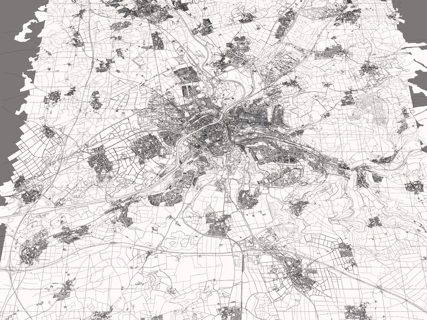Ulm Germany 30x30km City Map 3D model | CGTrader