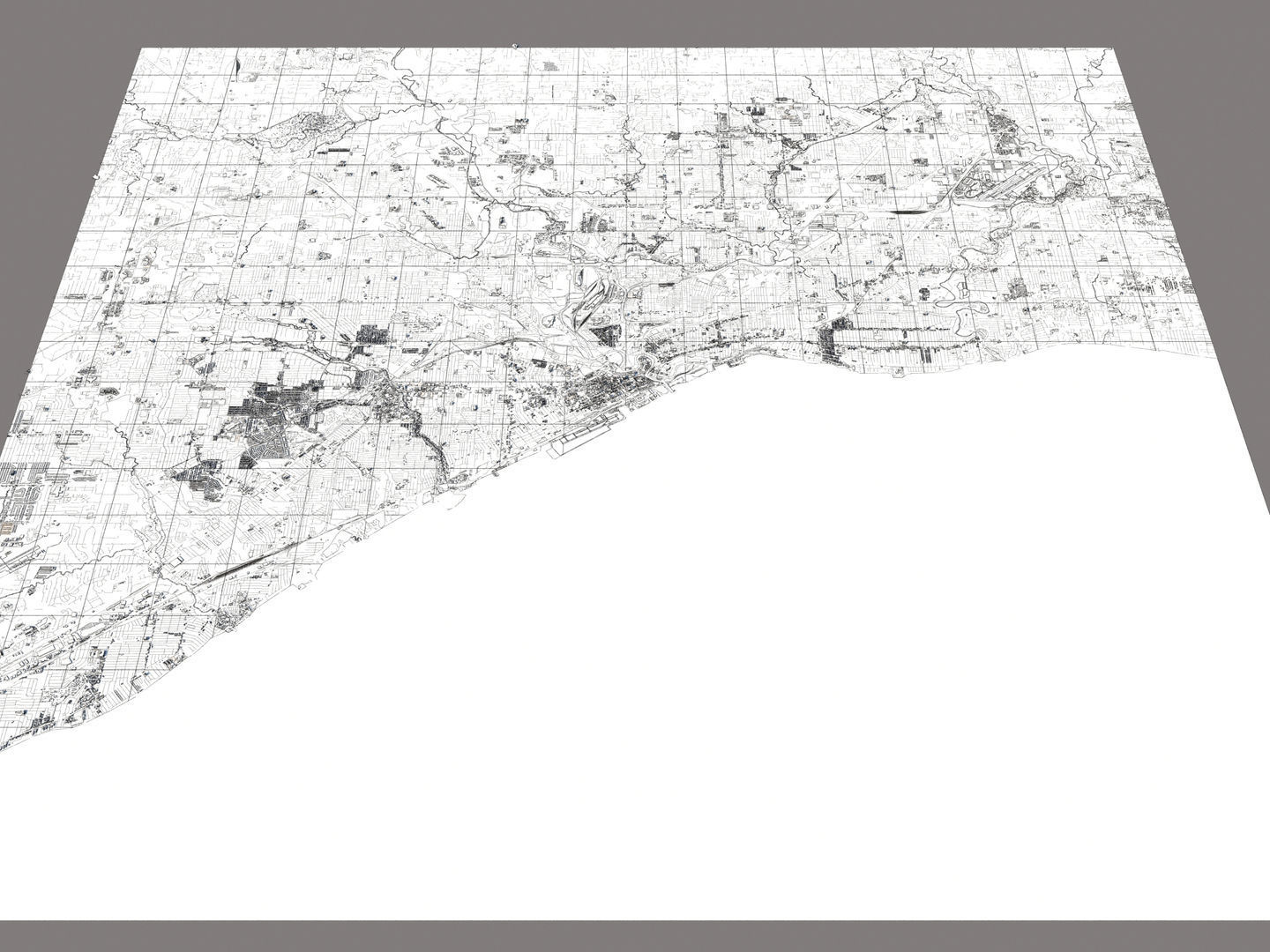 Cleveland 50x50km City Map 3D model | CGTrader