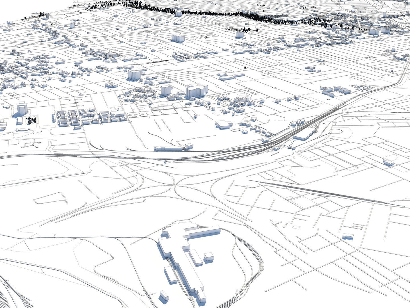 Cleveland 50x50km City Map 3D model | CGTrader
