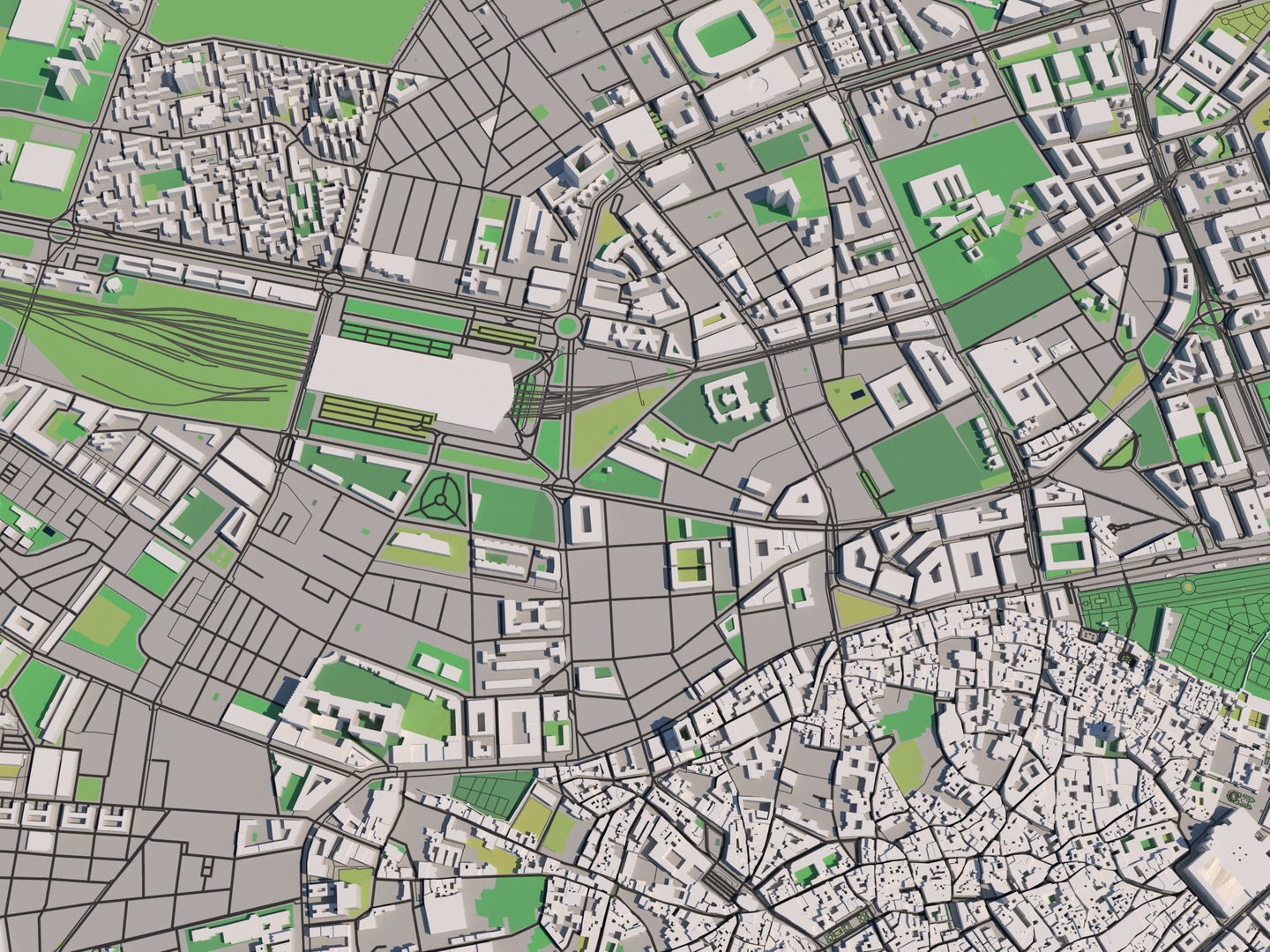 Seville Spain 25x25km City Map 3D model | CGTrader