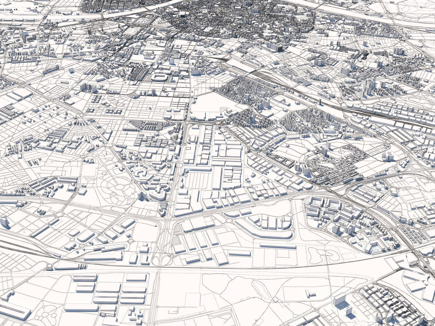 Seville Spain 25x25km City Map 3D model | CGTrader