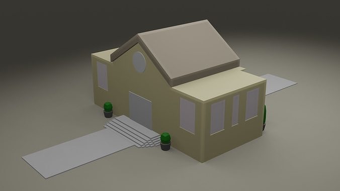 3D model low poly bank VR / AR / low-poly | CGTrader