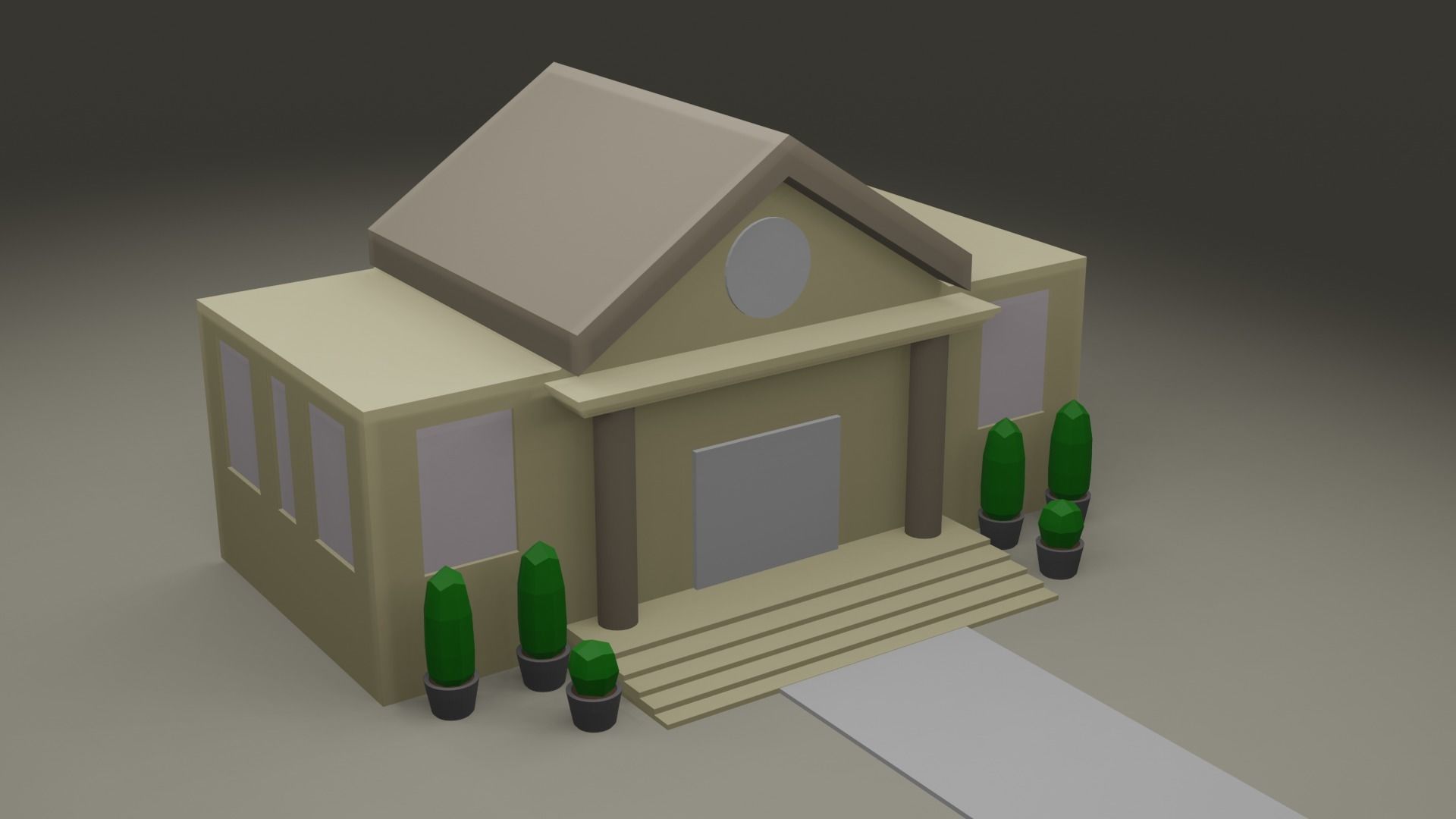 3D model low poly bank VR / AR / low-poly | CGTrader