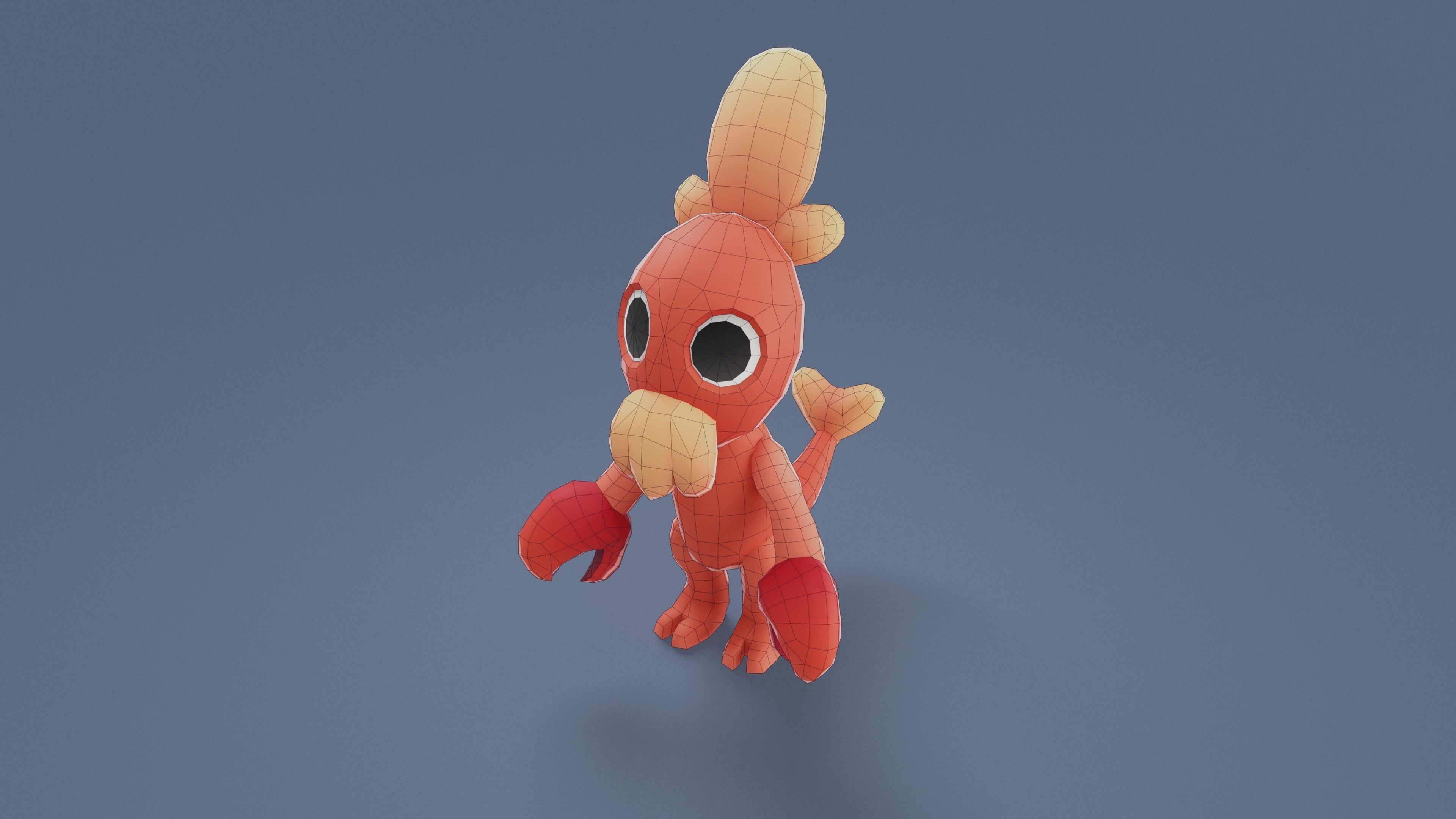 3D model Cartoon Characters - Small Lobster Warrior VR / AR / low-poly ...