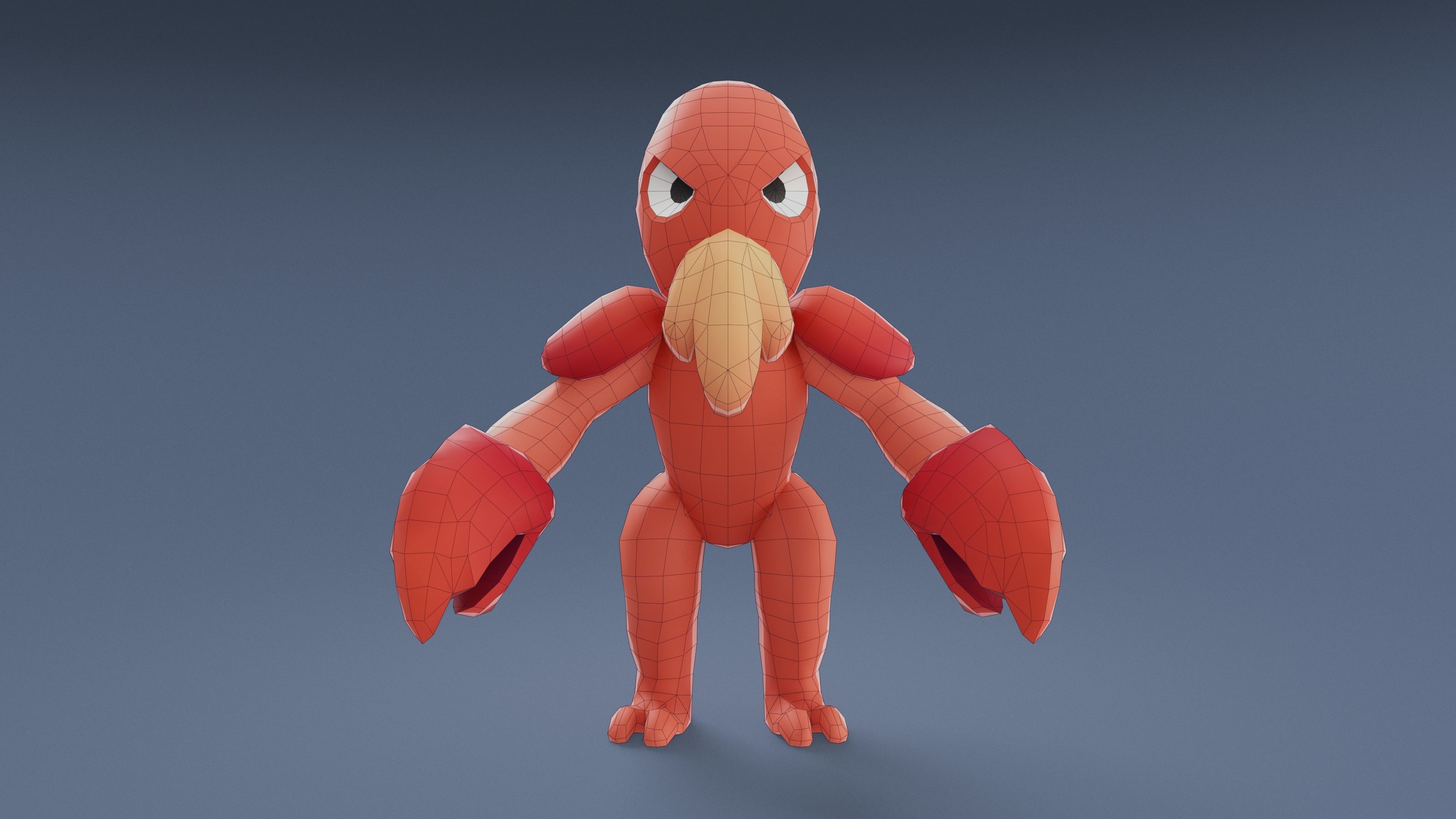 3D model Cartoon Characters - Big Lobster Warrior VR / AR / low-poly ...