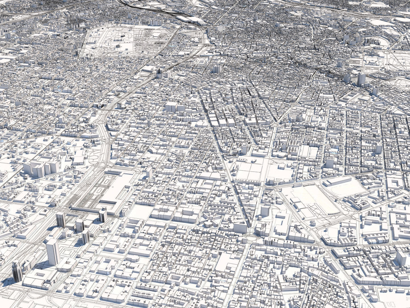 Madrid Spain 25x25km City Map 3D model | CGTrader