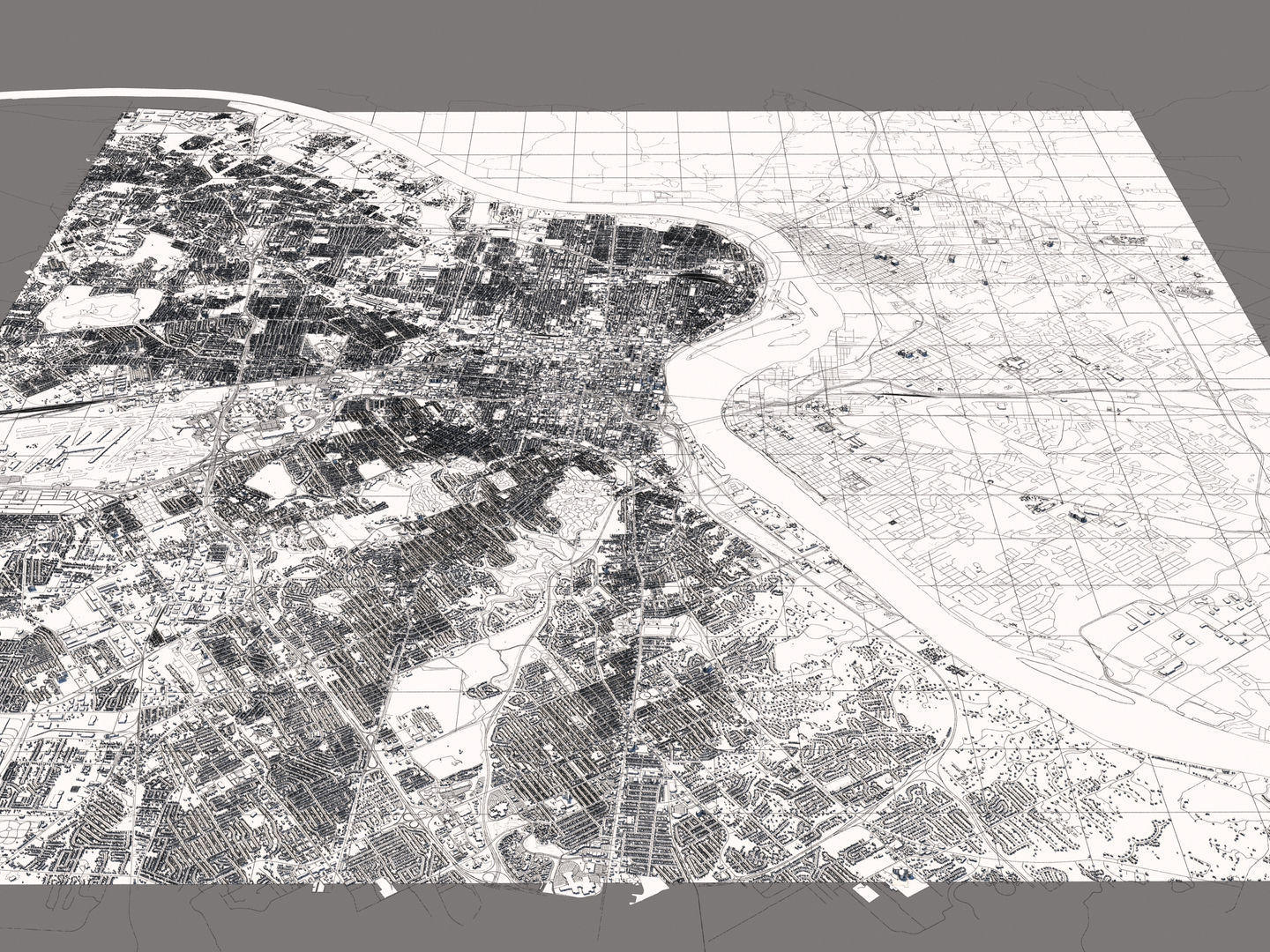 Louisville Kentucky USA 30x30km 3D City Map 3D model | CGTrader