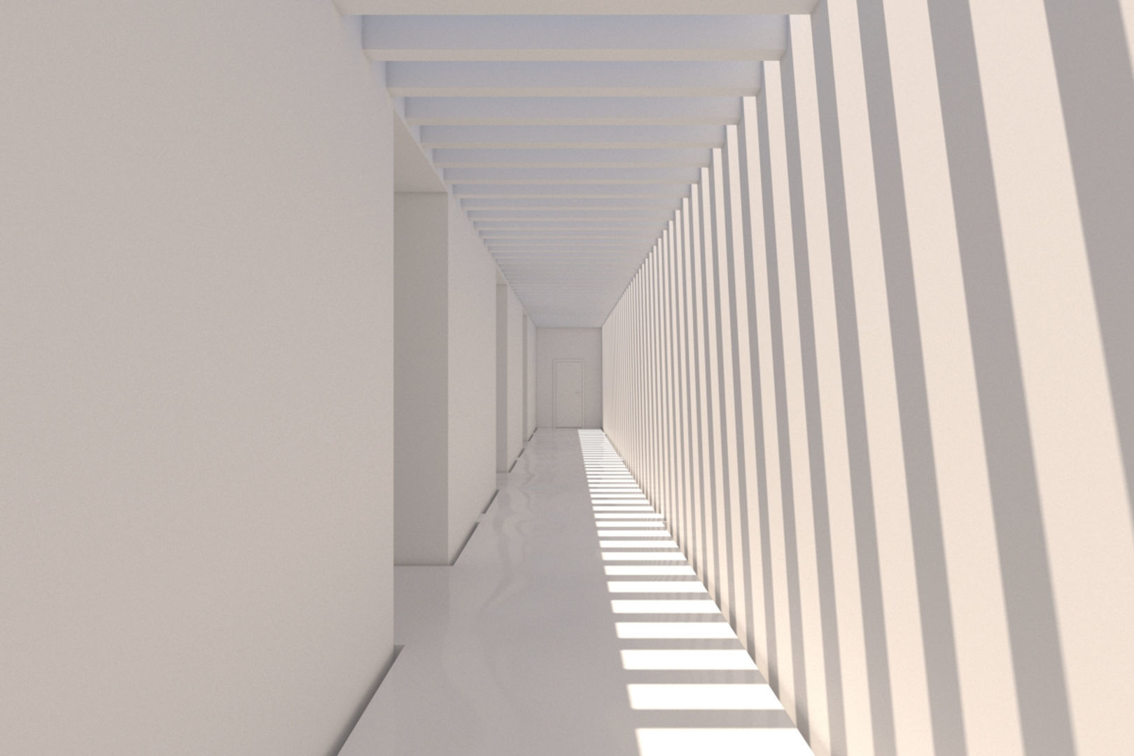 Minimalist Hallway 01 3D model | CGTrader