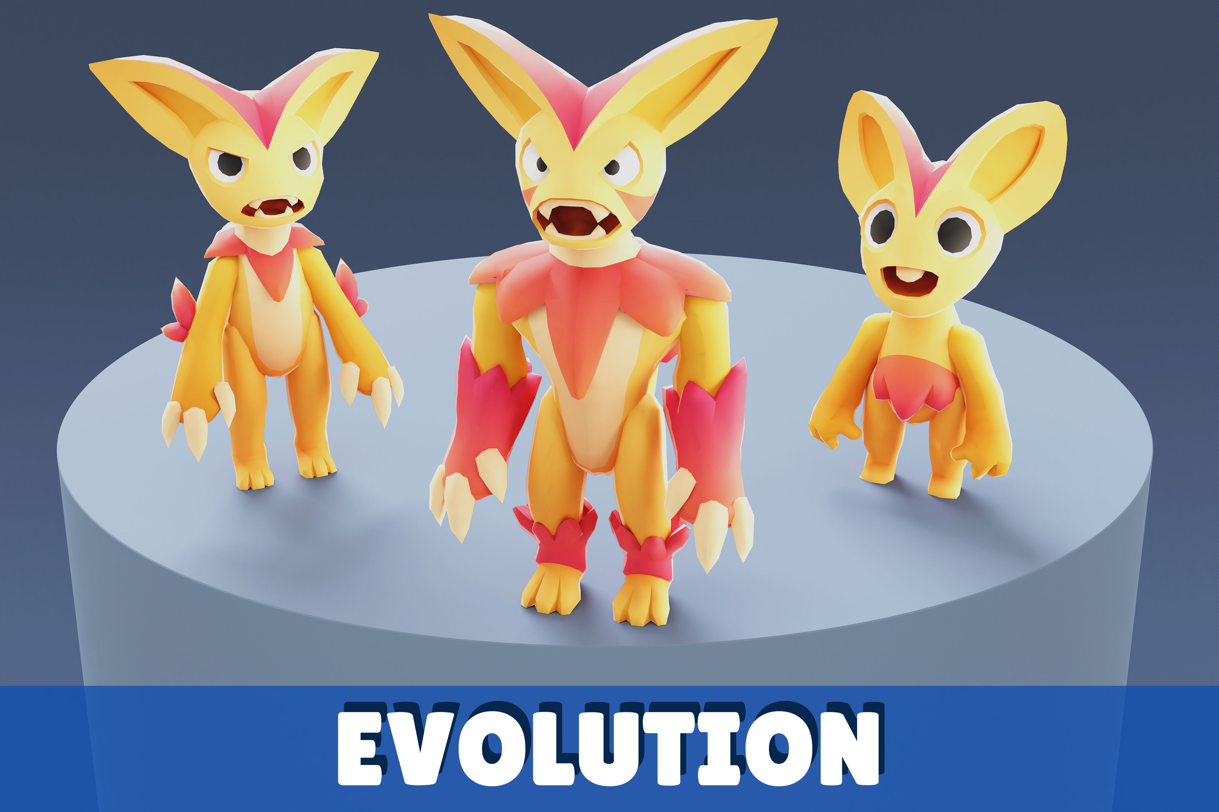 3D model Cartoon Characters - Evolution Lynx Warrior VR / AR / low-poly ...