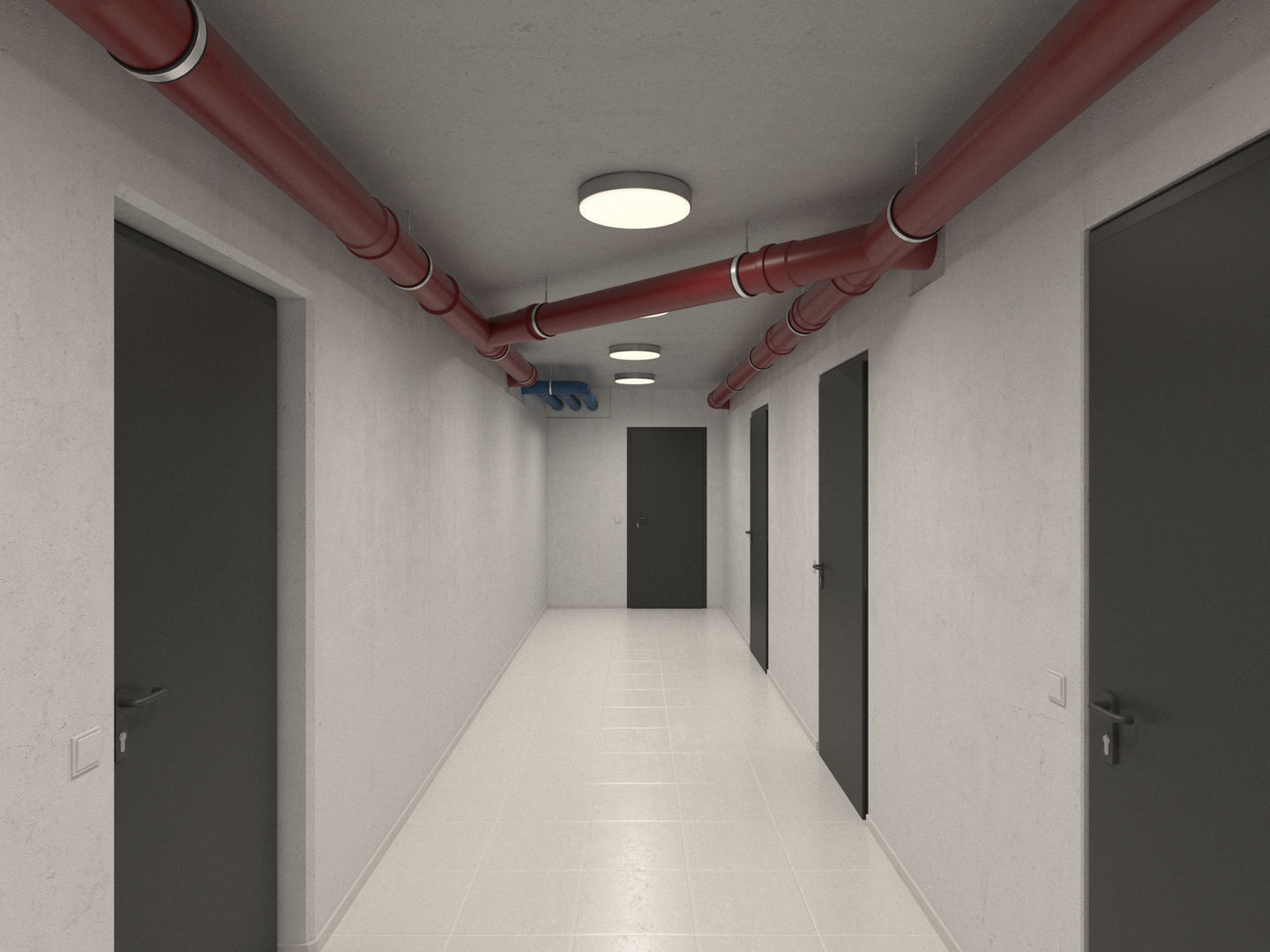 Basement Hallway Corridor 02 3D model | CGTrader