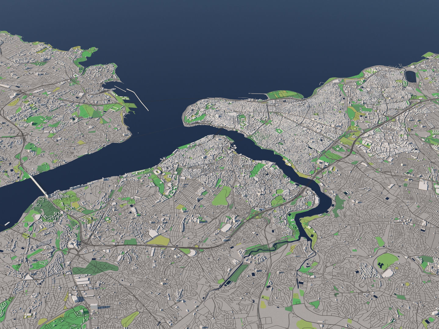 Istanbul Turkey 30x30km 3D City Map 3D model | CGTrader