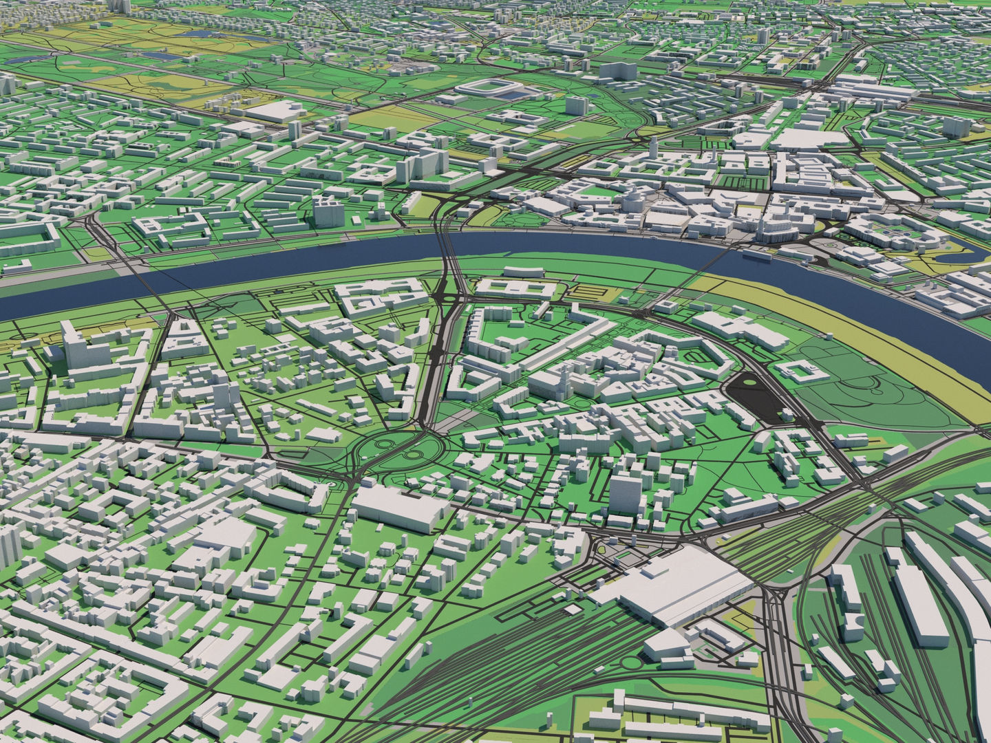 Dresden Germany 25x25km 3D City Map 3D model | CGTrader