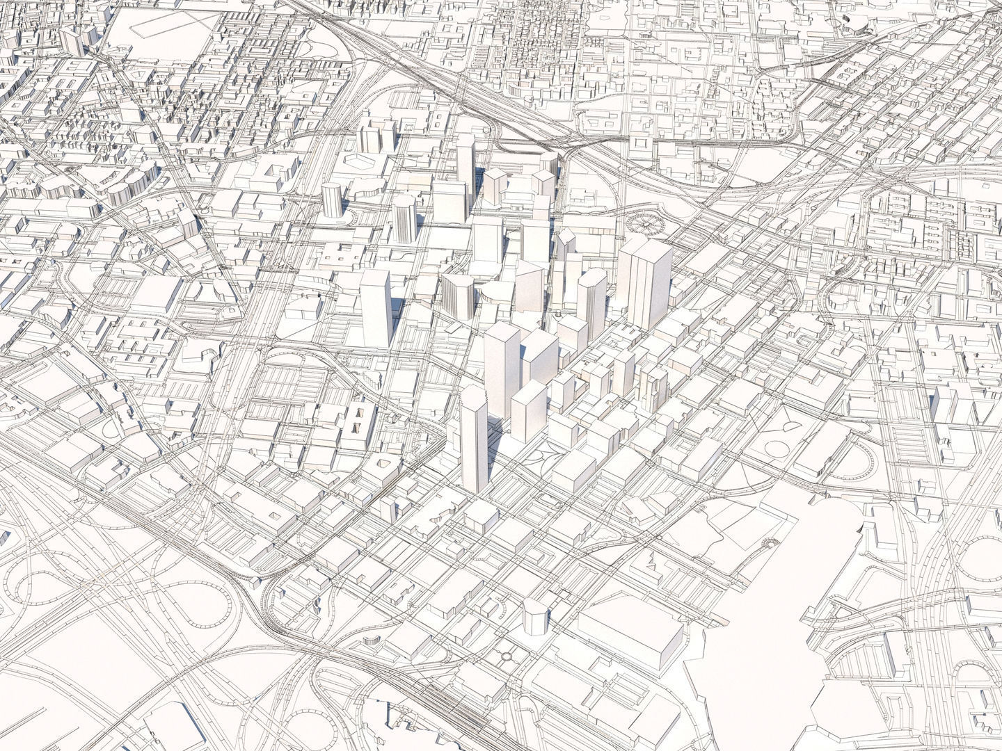 Dallas Texas USA 25x25km 3D City Map 3D model | CGTrader