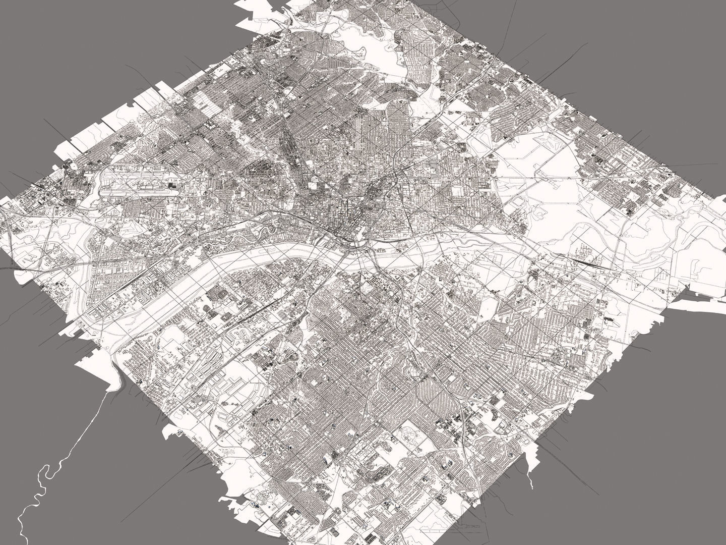 Dallas Texas USA 25x25km 3D City Map 3D model | CGTrader