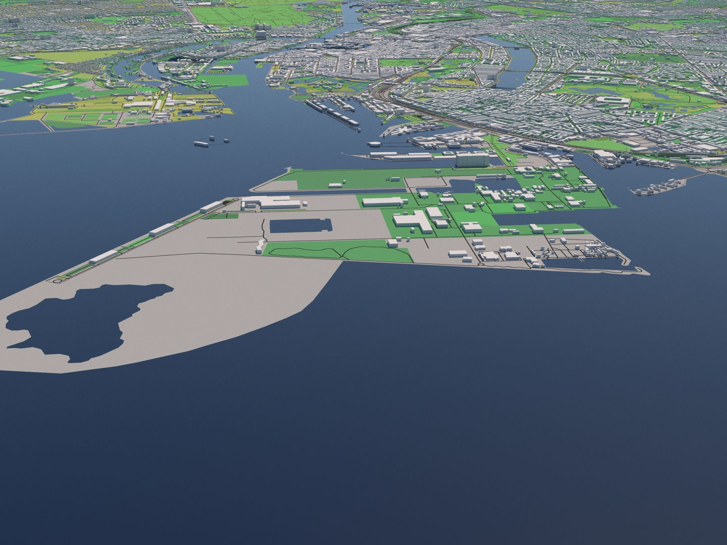 Copenhagen Denmark 25x25km 3D City Map 3D model | CGTrader