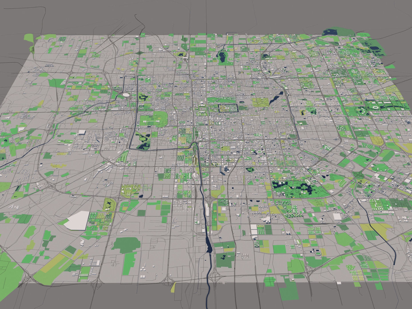 Beijing China 30x30km 3D City Map 3D model | CGTrader