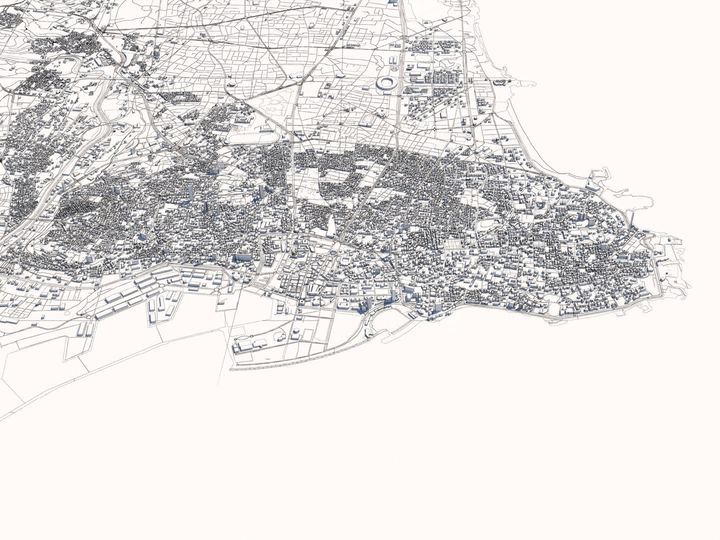 Beirut Lebanon 25x25km 3D City Map 3D model | CGTrader
