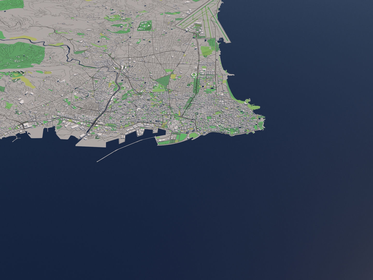 Beirut Lebanon 25x25km 3D City Map 3D model | CGTrader