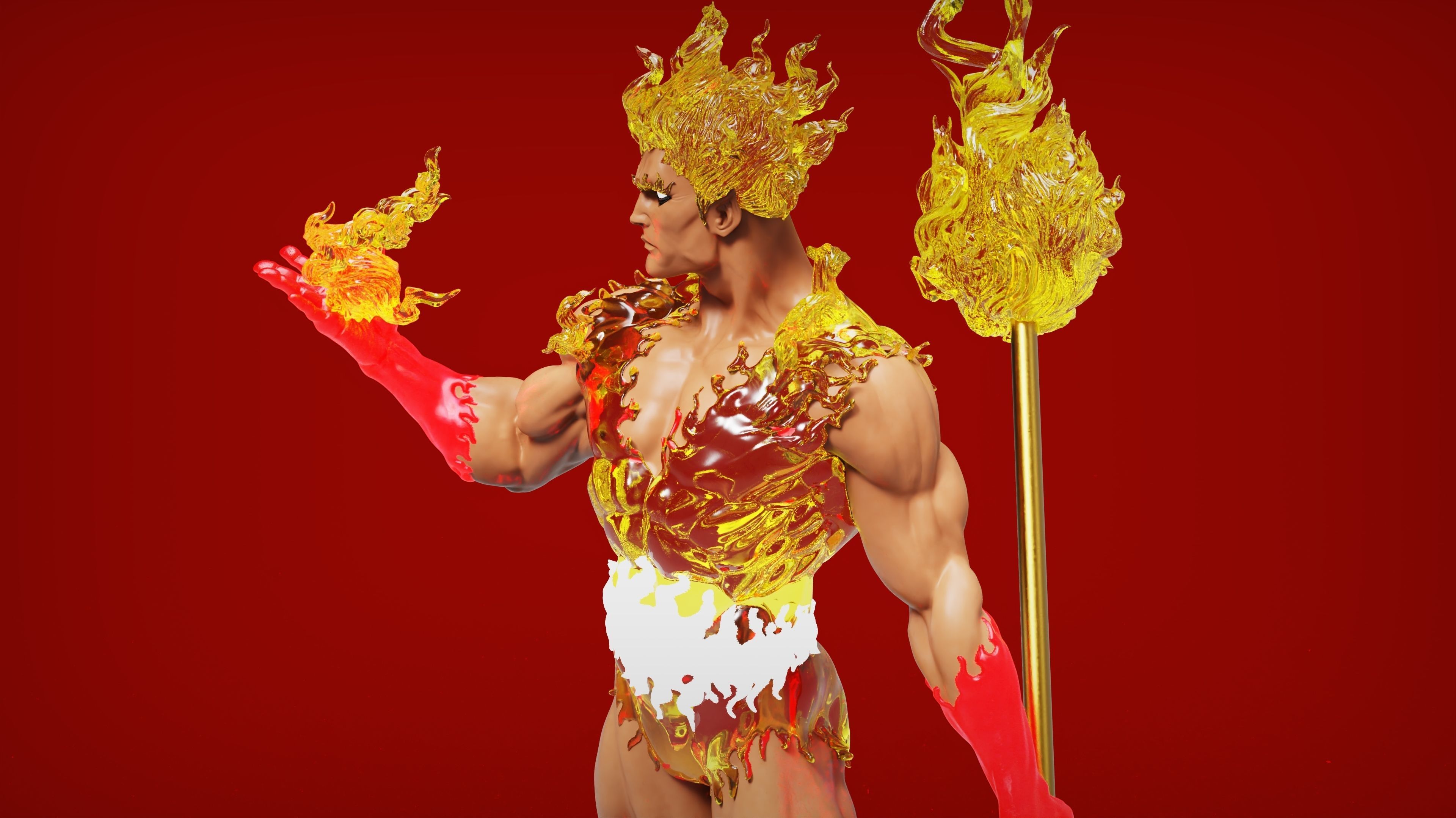 Firelord dc comics firestorm statue 3D model 3D printable | CGTrader