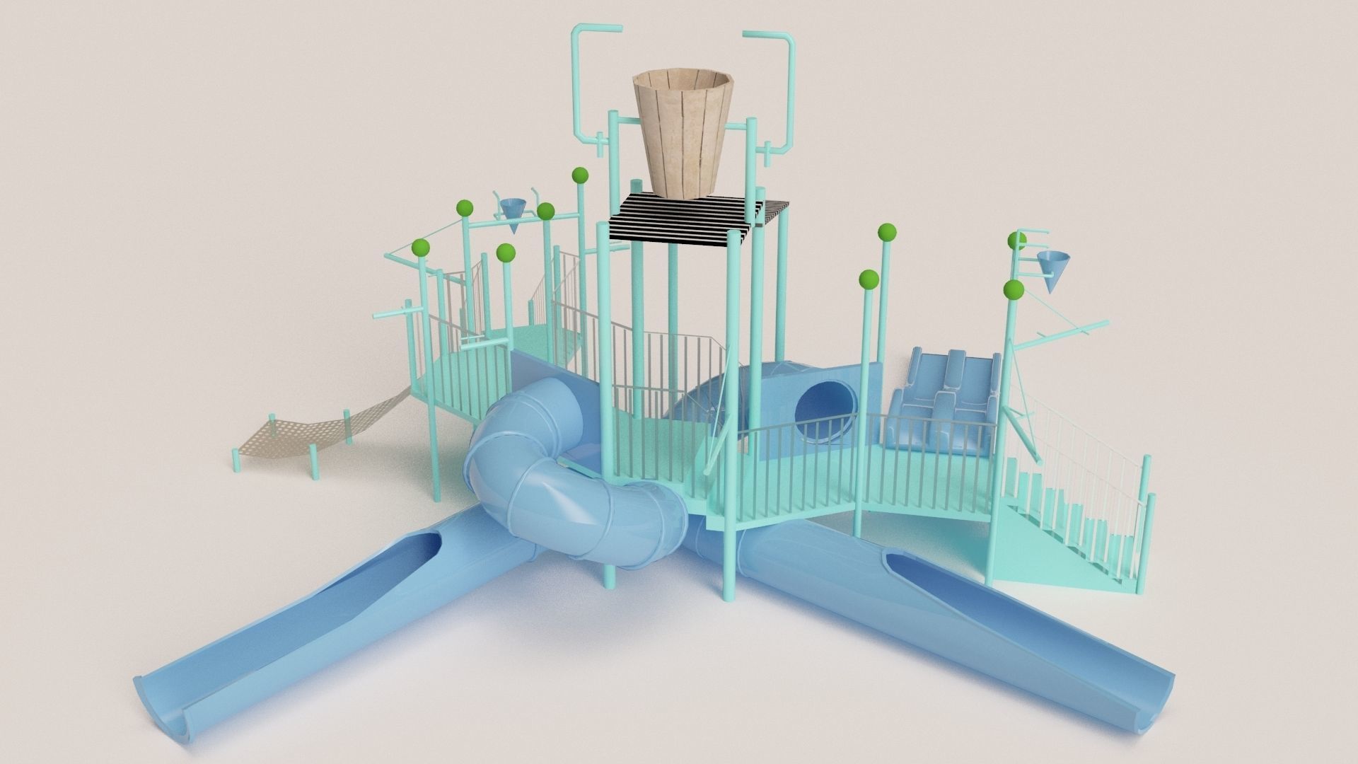 Chidren Slide Water Park 3D model | CGTrader