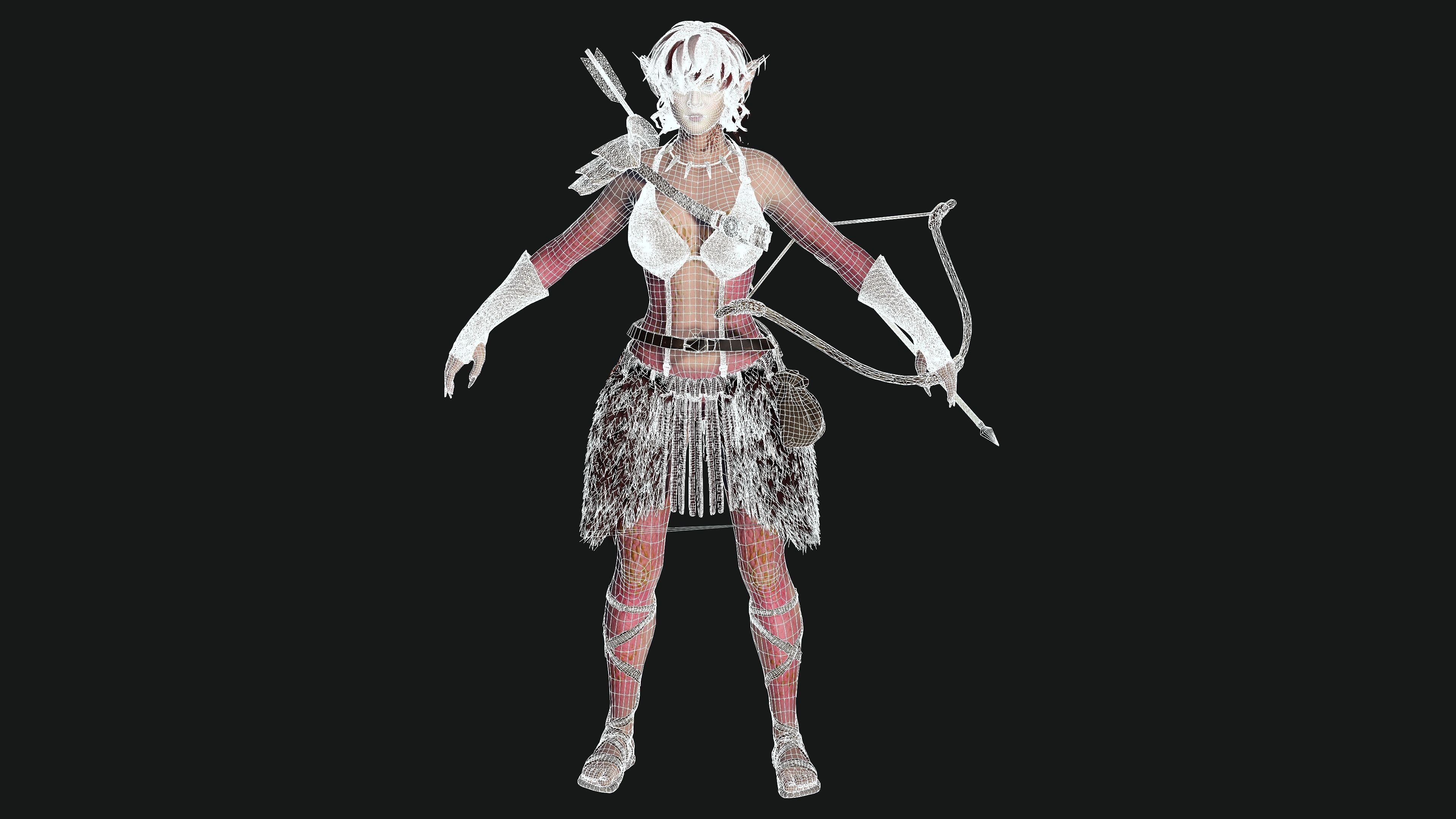 3D model 3D AAA Fantasy Female Character - The Warrior Elf 3D model VR ...