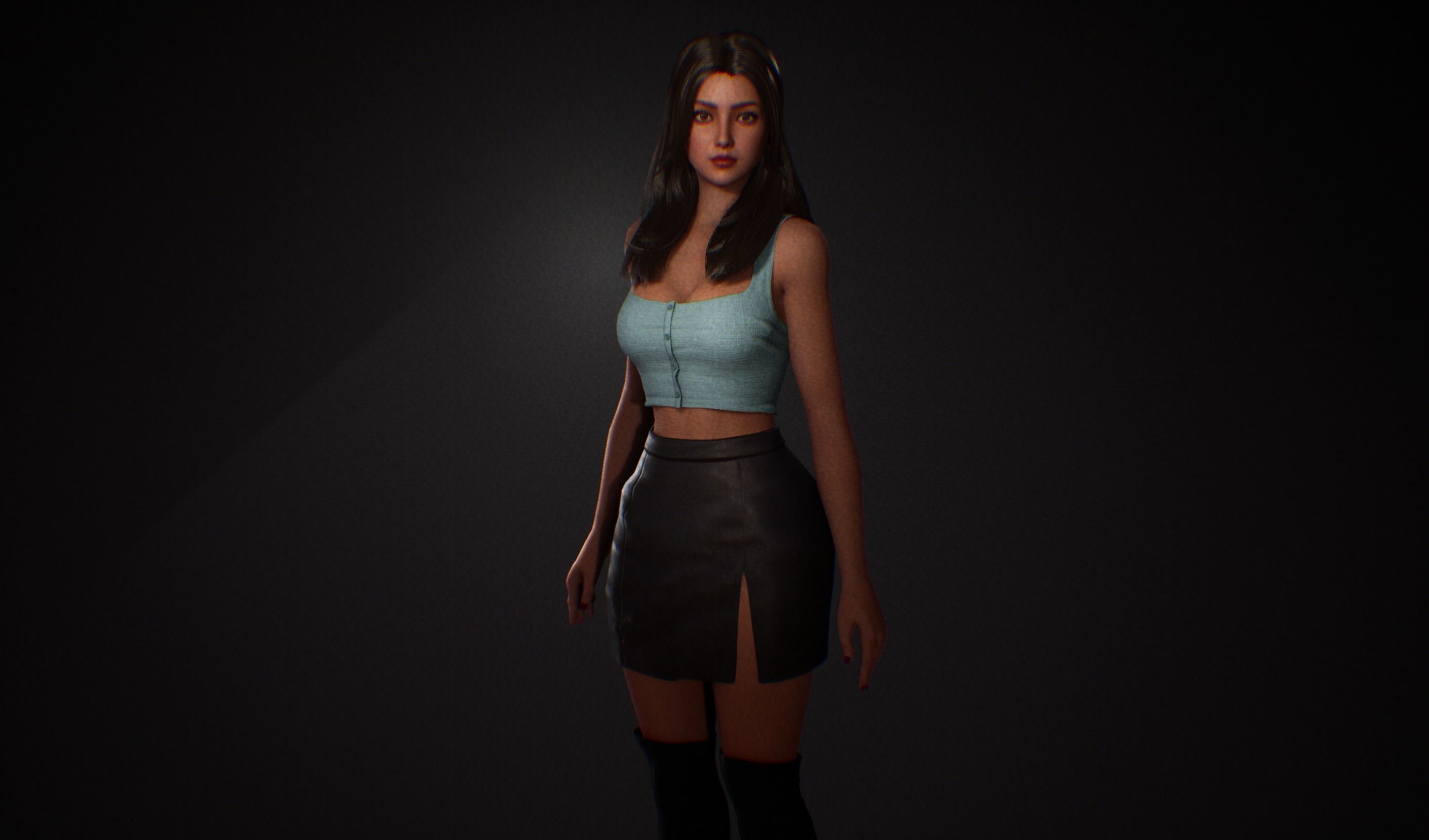 3D model GAME CHARACTER - Survival Girl Ashley - F2 VR / AR / low-poly ...