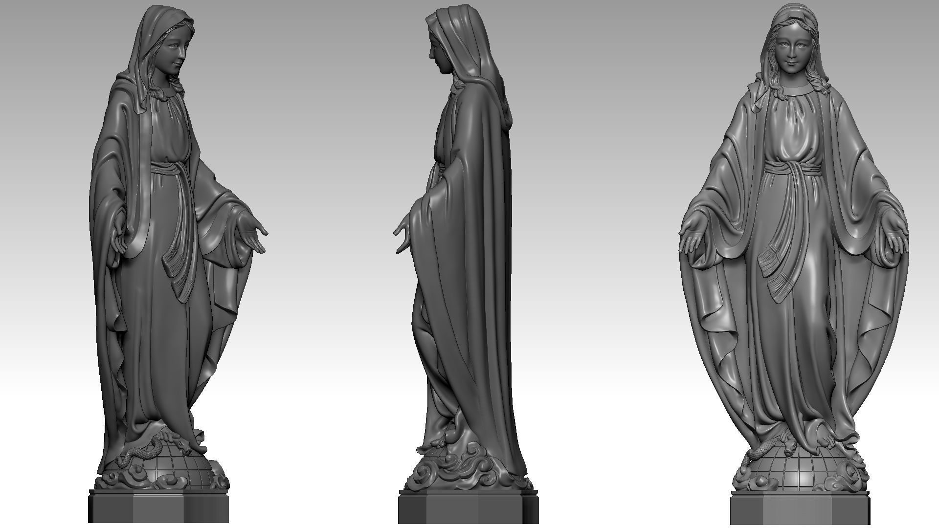 Virgin Mary 3D model 3D printable | CGTrader