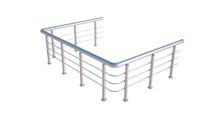 3D model Stainless steel railing VR / AR / low-poly | CGTrader