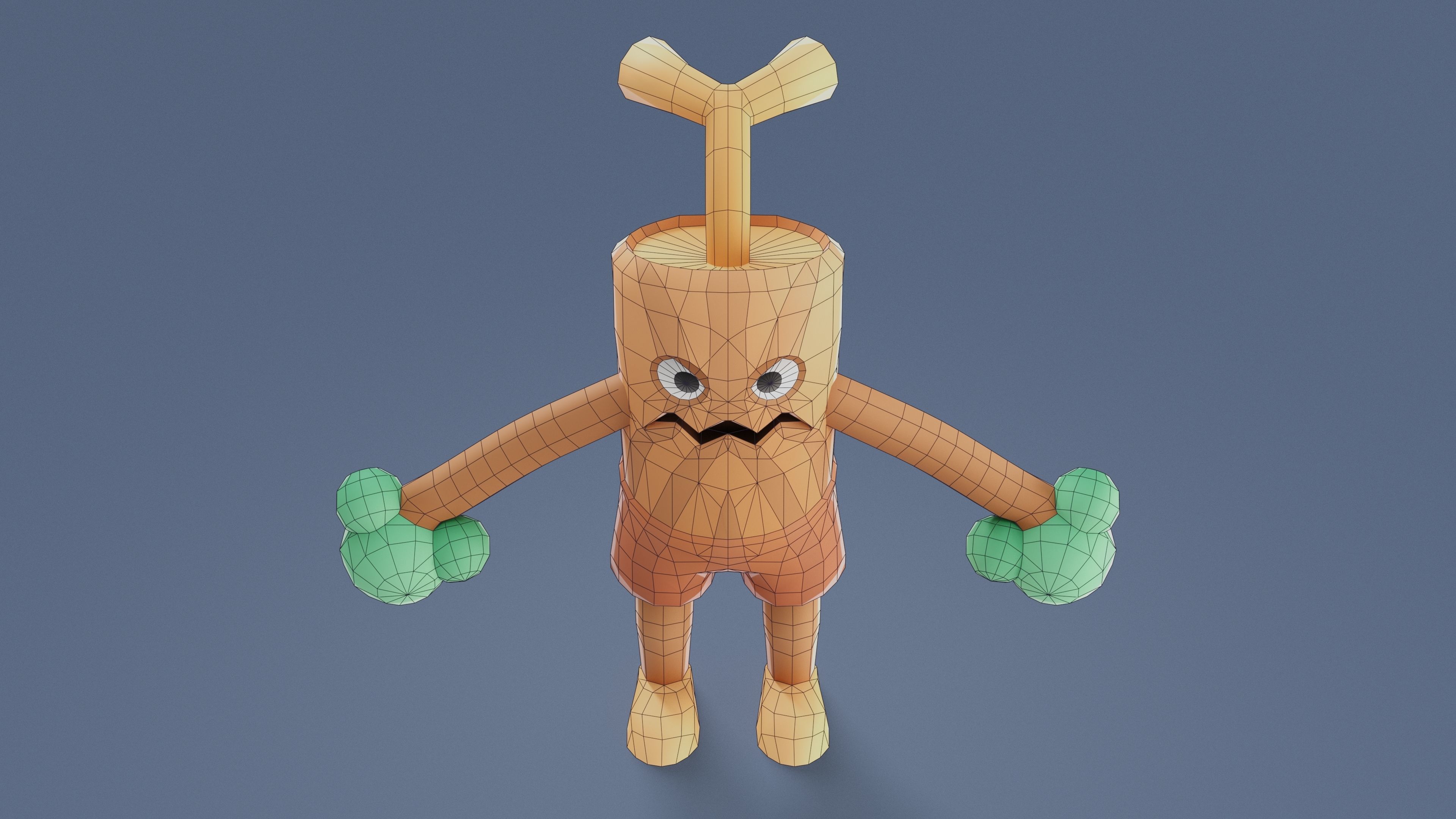 3D model Cartoon Characters - Medium Stumpy Warrior VR / AR / low-poly ...