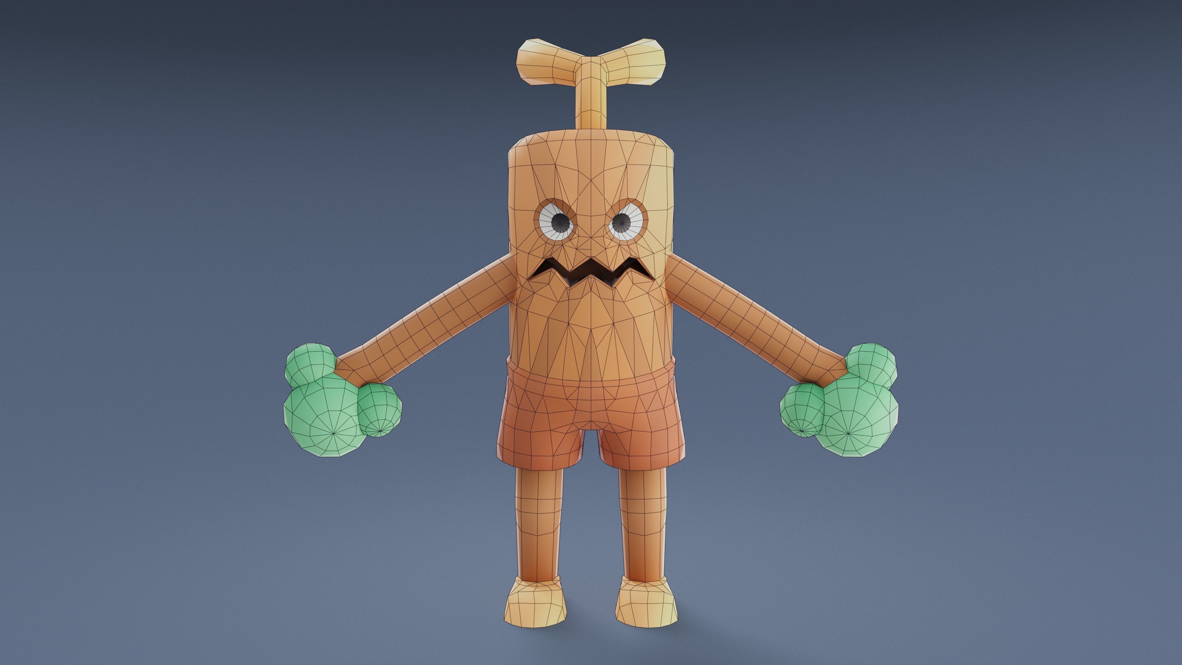 3D model Cartoon Characters - Medium Stumpy Warrior VR / AR / low-poly ...