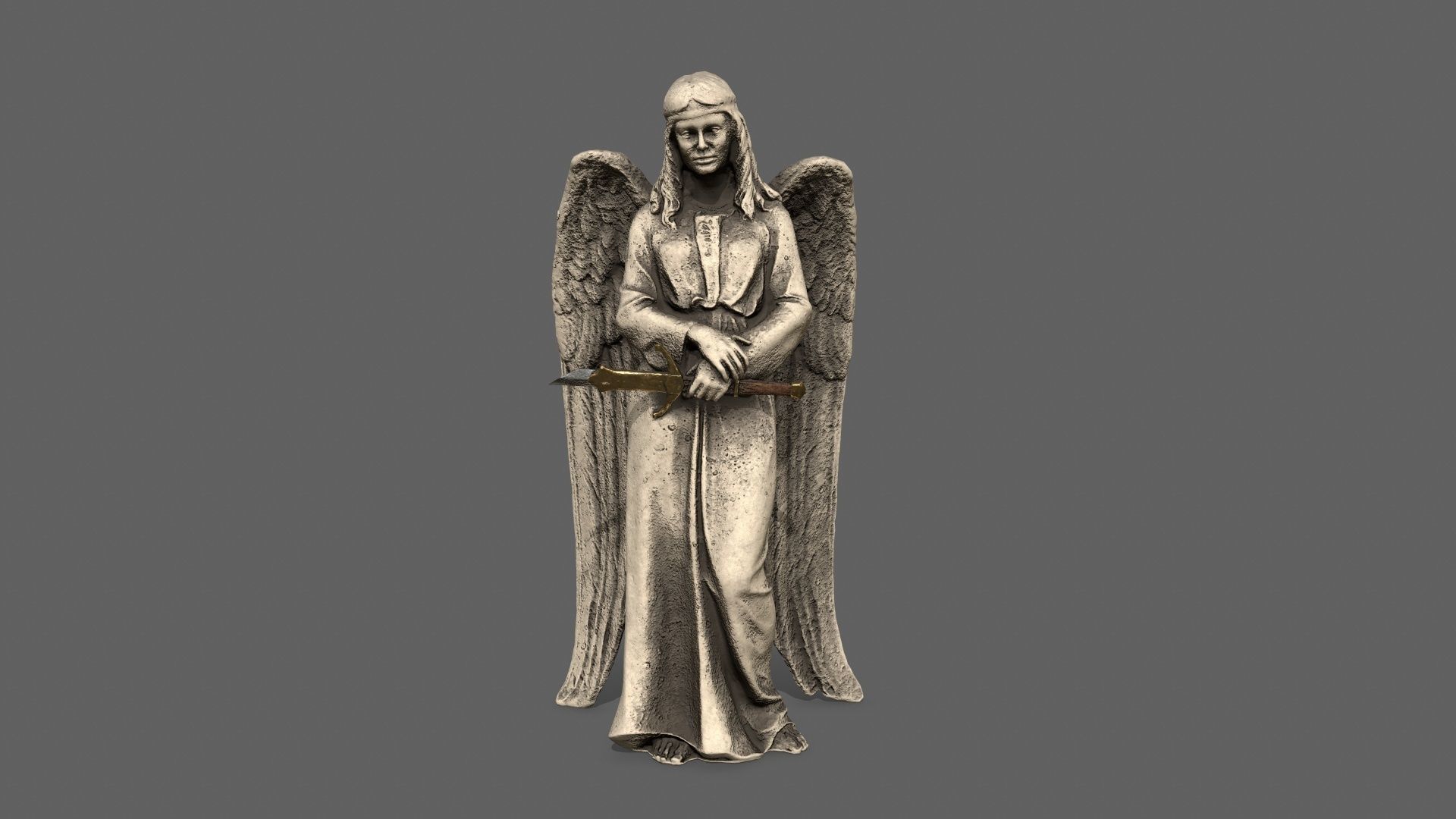 3D model Angel holding gun VR / AR / low-poly | CGTrader