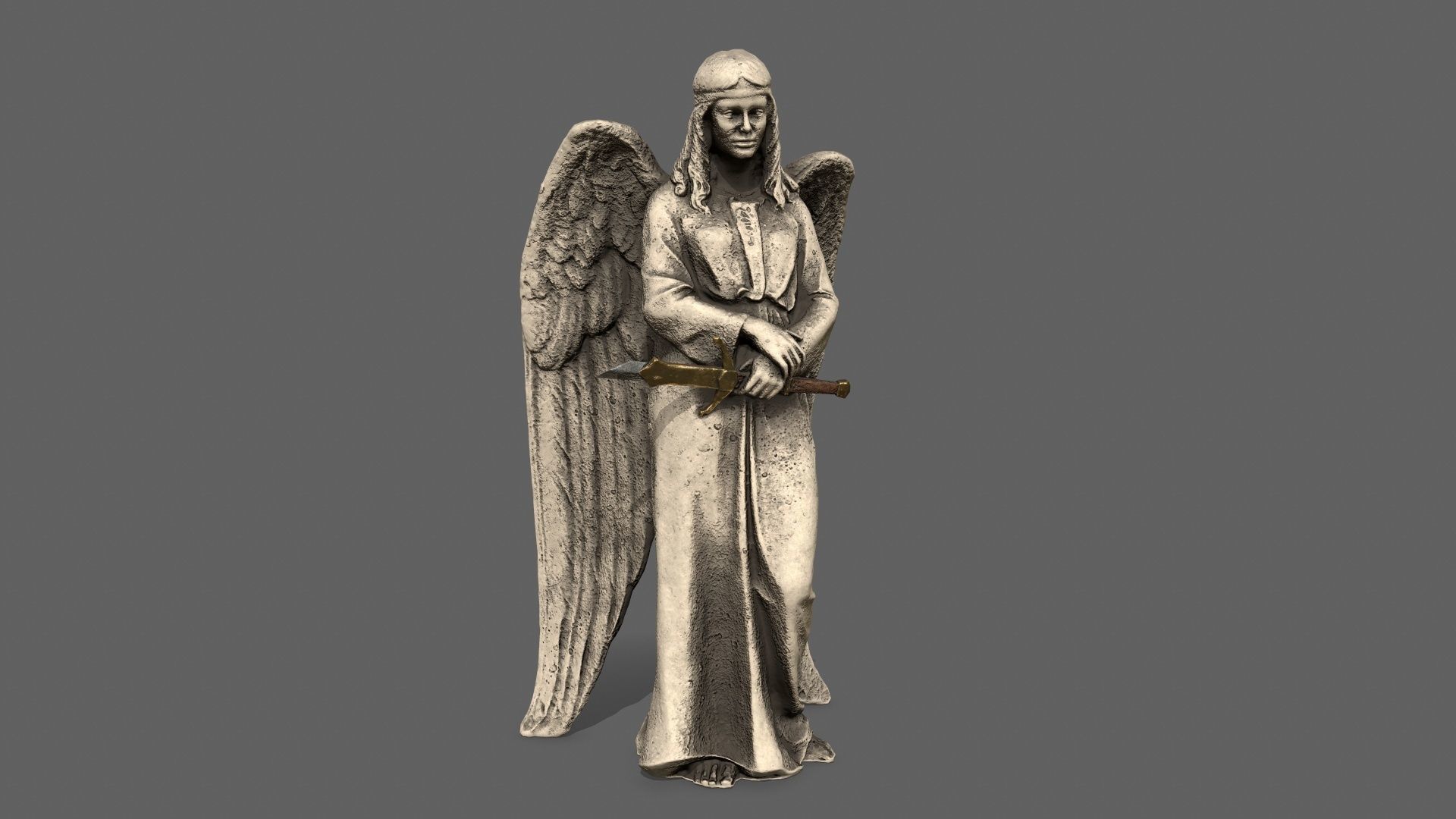 3D model Angel holding gun VR / AR / low-poly | CGTrader