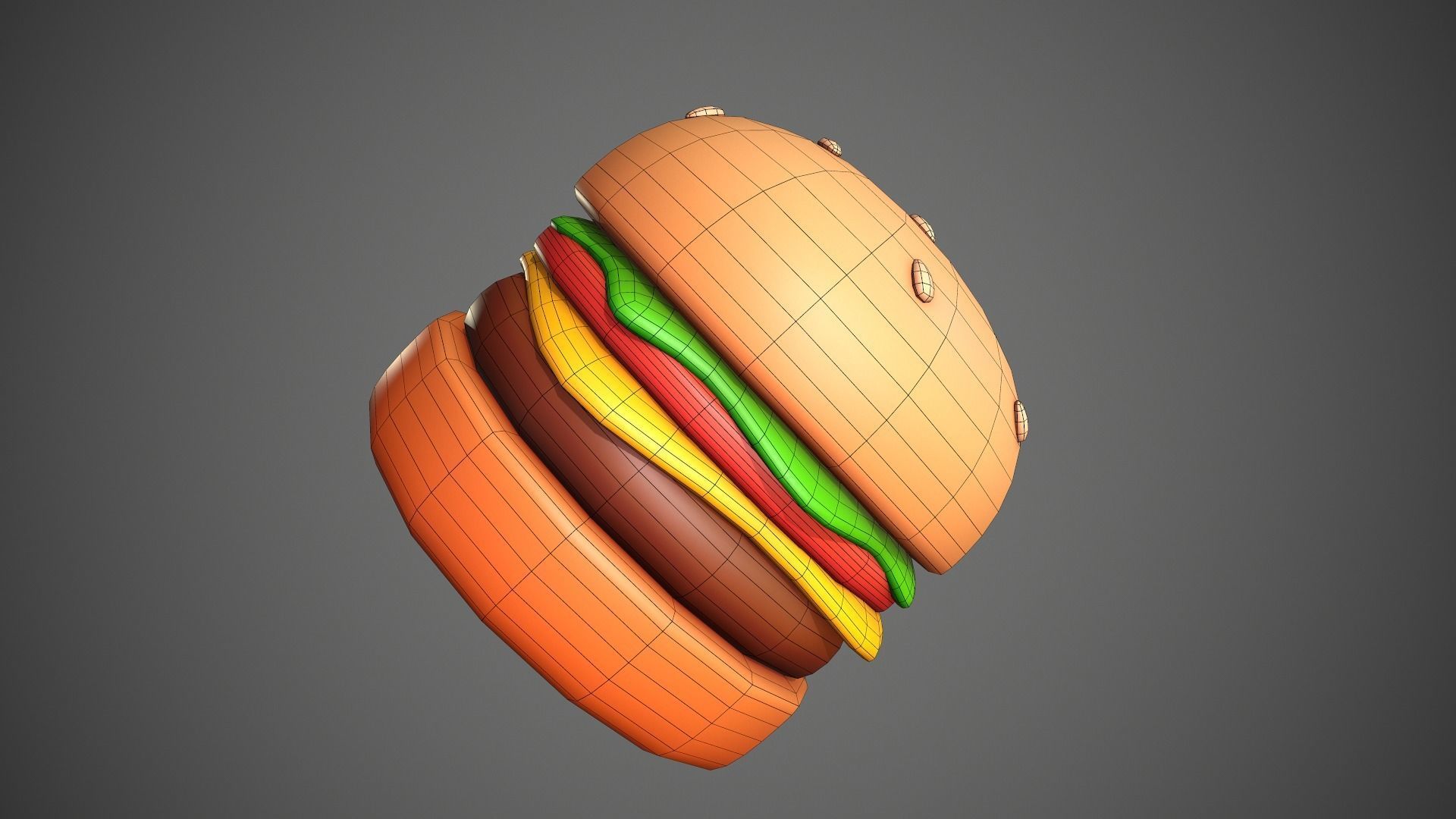 3D model Burger Cartoon VR / AR / low-poly | CGTrader