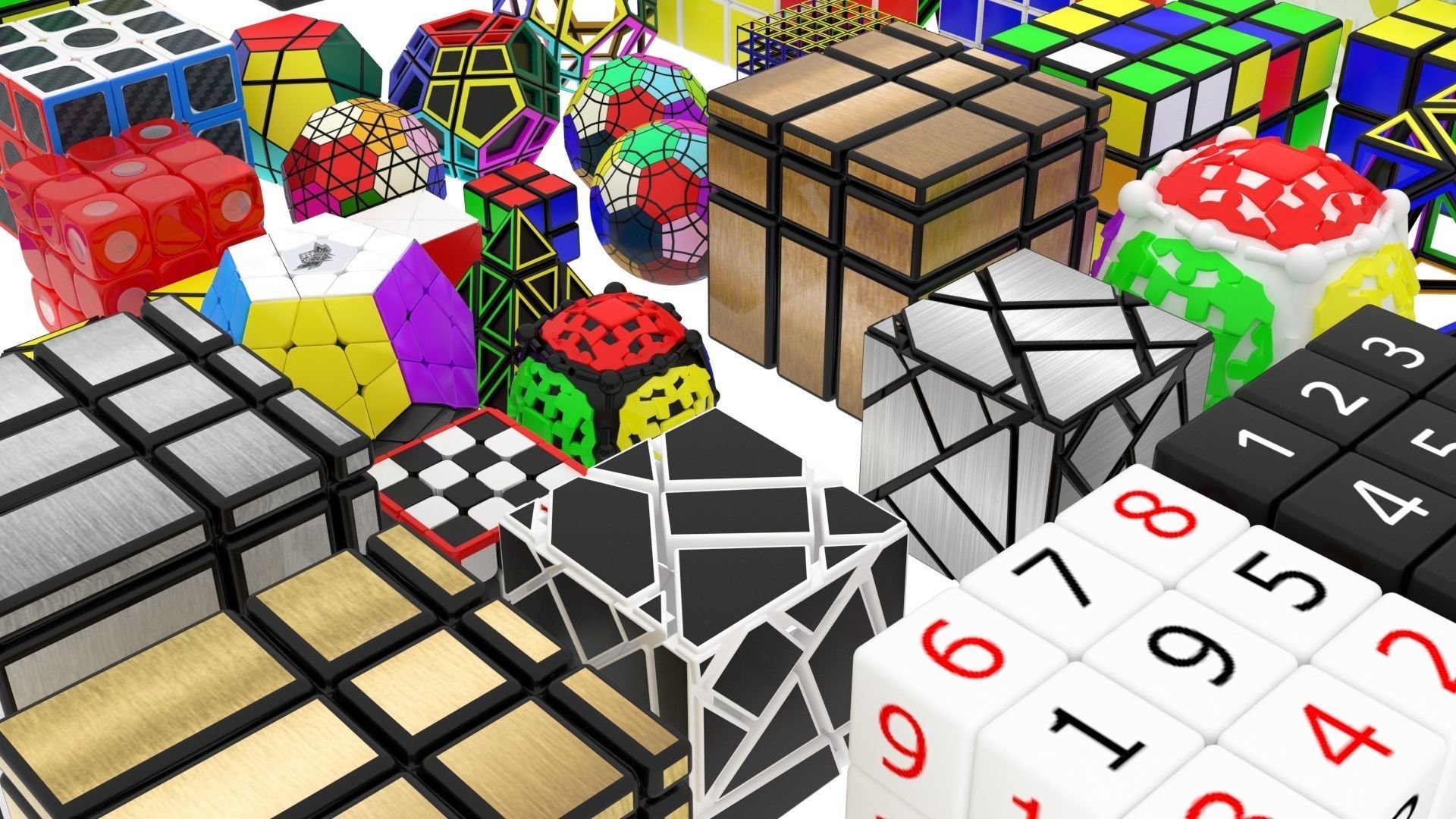 Different Type of Rubiks Cube Collection 3D model | CGTrader